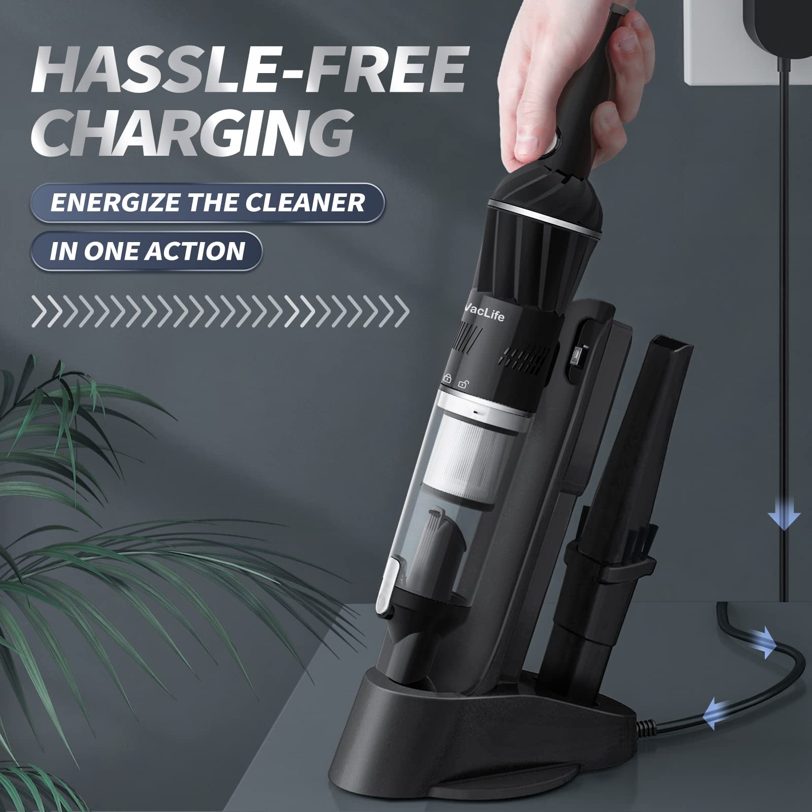 VacLifePRO Handheld Vacuum - Portable Car Vacuum, Fast-Charging Handheld Vacuum Cordless for Home, Office and Car, Hand Vacuum Cordless Rechargeable (VL736)