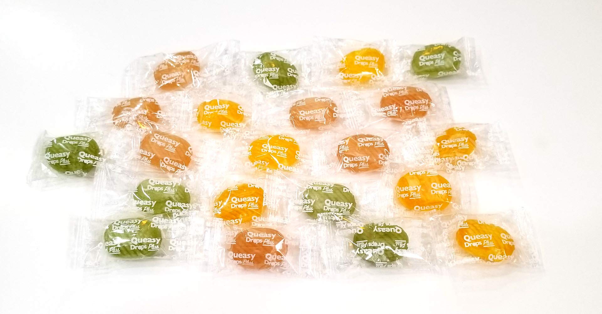 Queasy Drops Plus Honey & Pectin | 21 Drops | Queasiness Relief | Drug Free & Gluten Free | 3 Flavors: Ginger Honey, Lemon Honey & Eucalyptus Honey