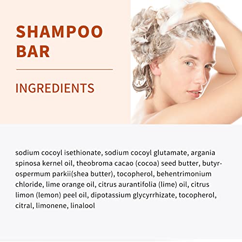SAPHUS Bar Shampoo and Conditioner Bar Set for Dry & Curly Hair, Argan Oil Solid Shampoo Bar and Conditioner Bar Soap for Strengthening, Cleansing & Moisturizing, Travel Size, Zero Waste, 2pc Set