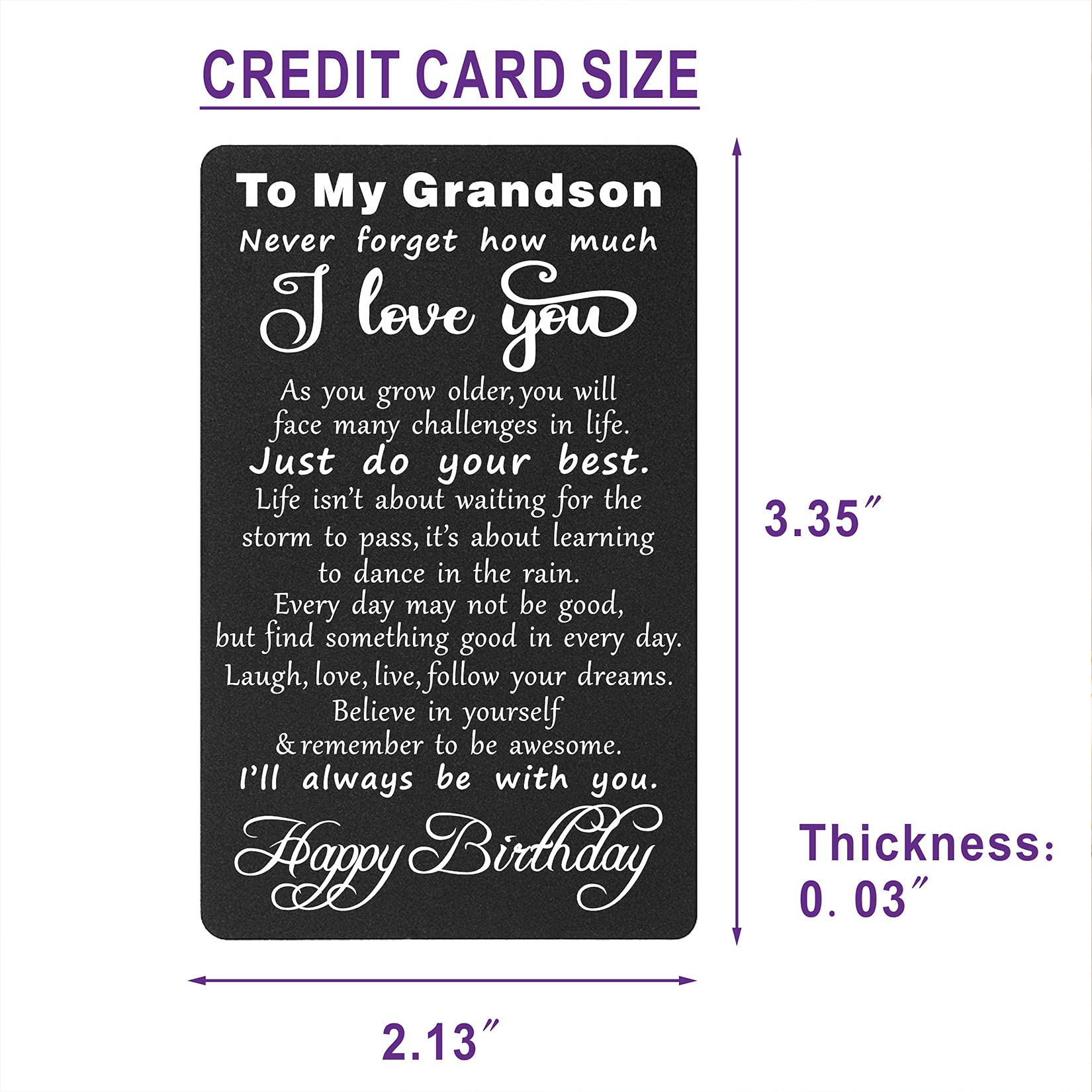 TANWIH Grandson Birthday Cards, Happy Birthday Grandson, Inspirational Gift for Granson Birthday