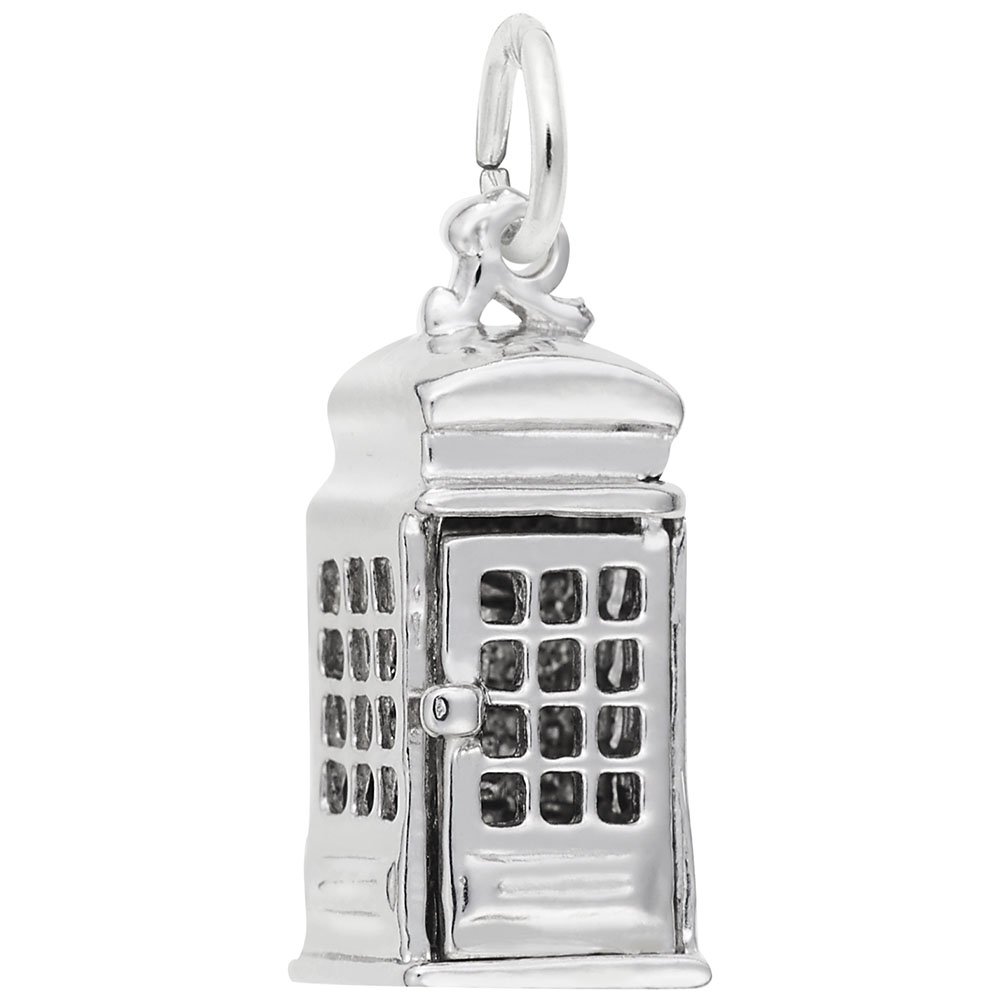 Rembrandt Charms, Phone Booth/Tardis.925 Sterling Silver