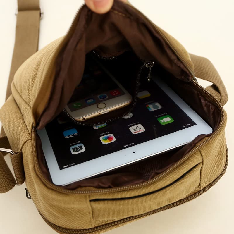 RchleaKry Small Crossbody Bag for Men, Travel Passport Wallet Bag for Phone, Neck Pouch Sling Side Shoulder Bag