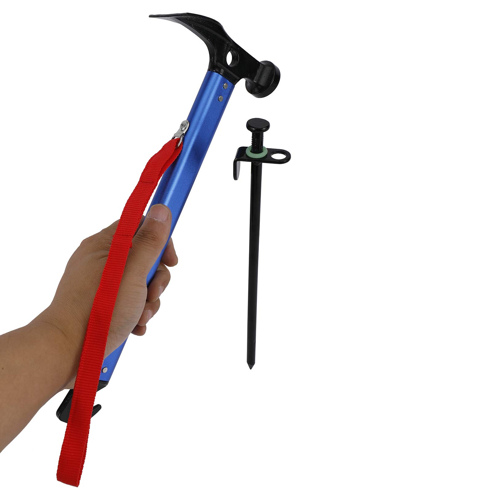 XMSound 8pcs Heavy Duty Iron Tent Stakes,1 Super Light Tent Mallet Hammer,Lightweight & Sturdy & Anti-Rust, Great for Camping, Hiking, Backpacking, Gardening