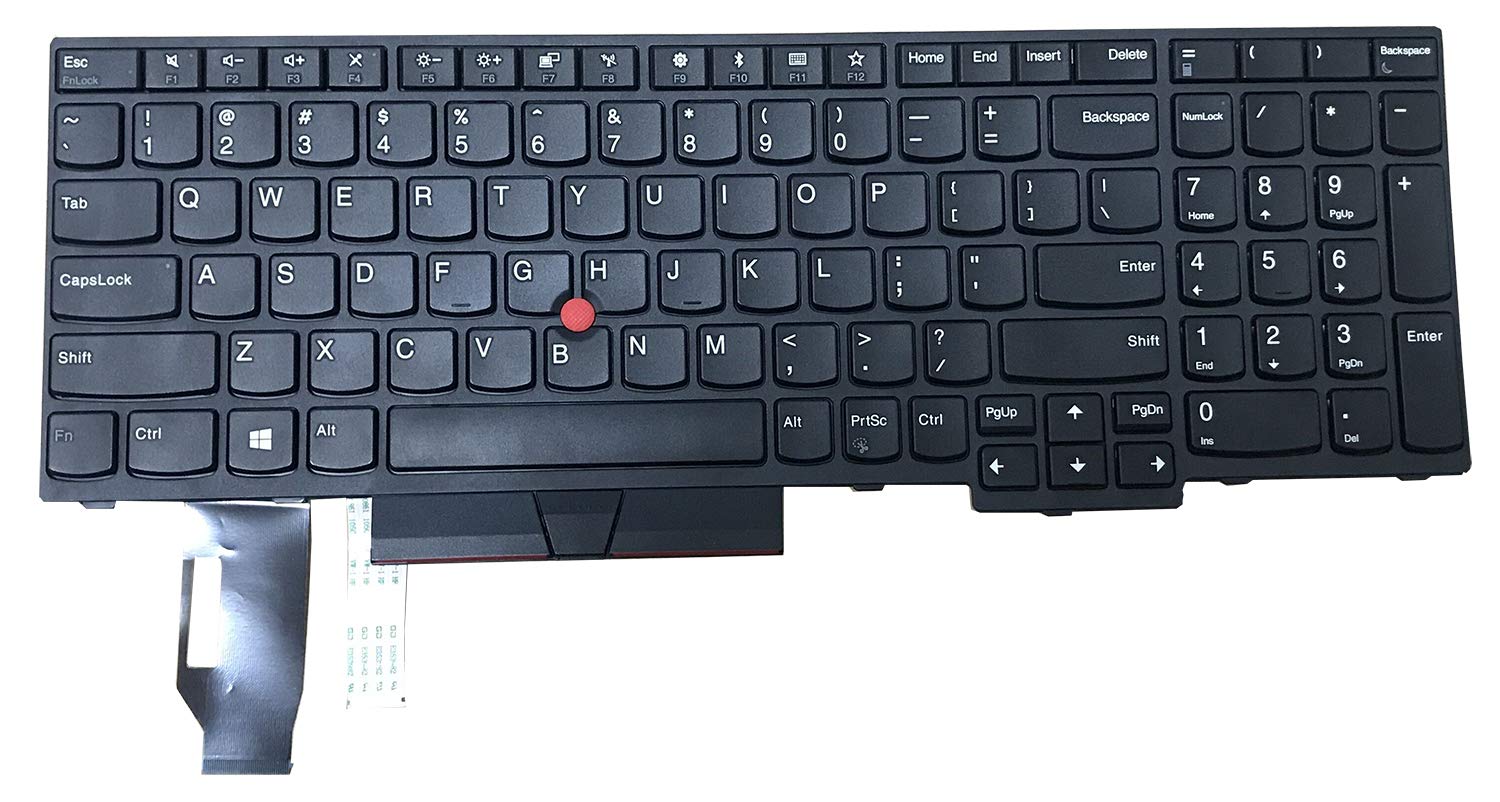 Sierra Blackmon Replacement Keyboard for Thinkpad E580 L580 T590 E590 L590, P52 P72 P53 P73E580 L580 T590 E590 L590, P52 P72 P53 P73 Series Laptop Without Backlight US Layout