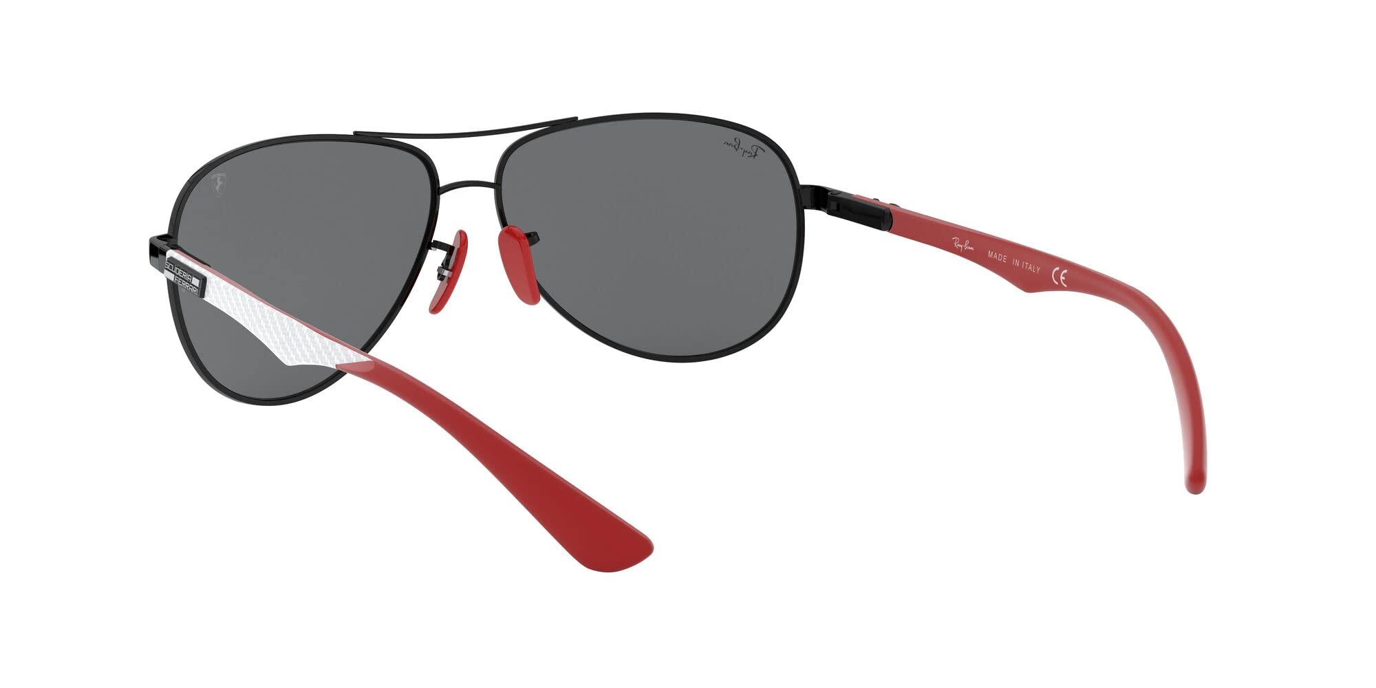 Ray-Ban RB8313M Scuderia Ferrari Collection Aviator Sunglasses, Matte Gunmetal/Chromance Polarized Grey Mirrored Blue, 61 mm