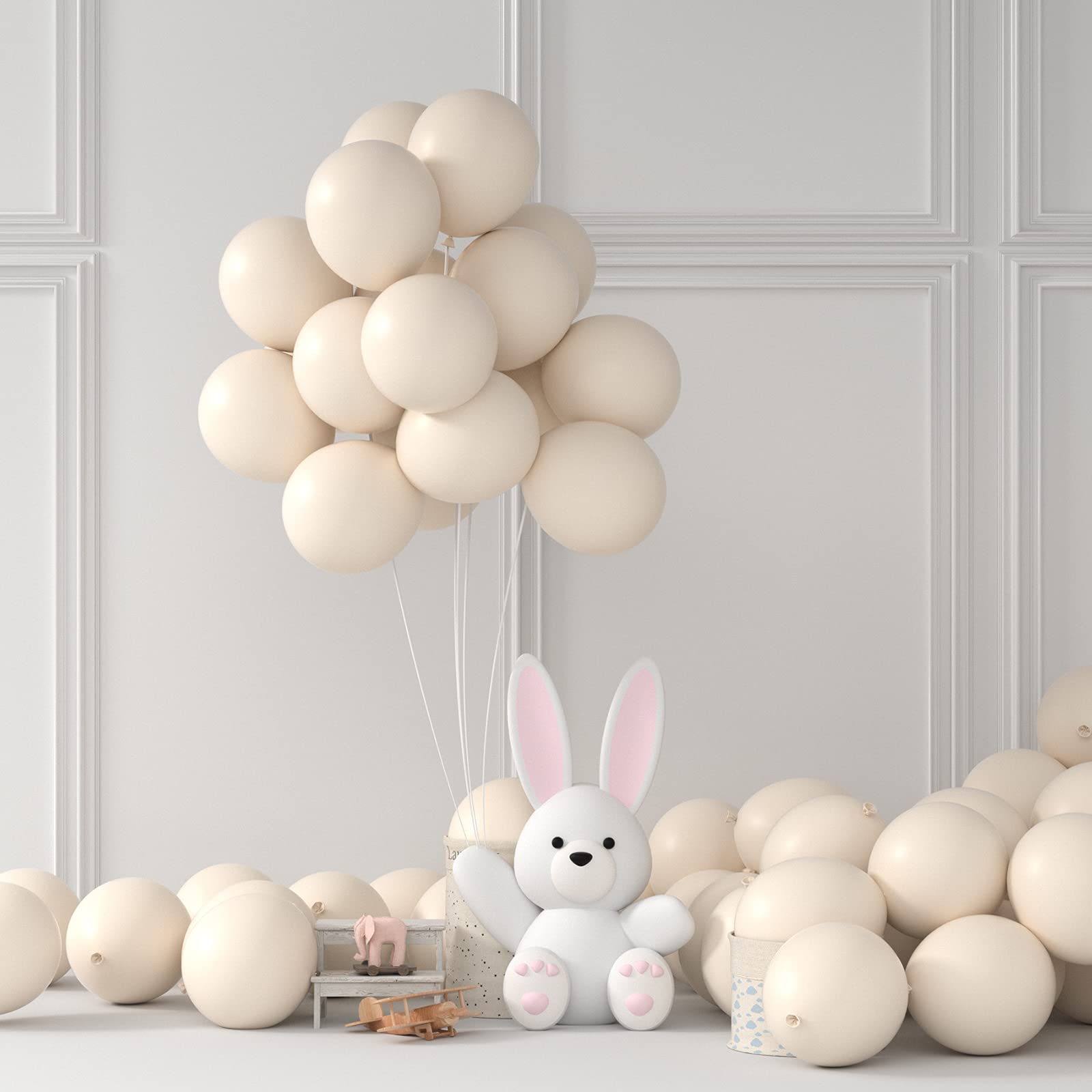 White Sand Balloons Latex Balloons 12inch 50pcs Nude White Party Balloons Thick Baby Shower Balloons Wedding Birthday Gender Reveal Party Decorations Supplies