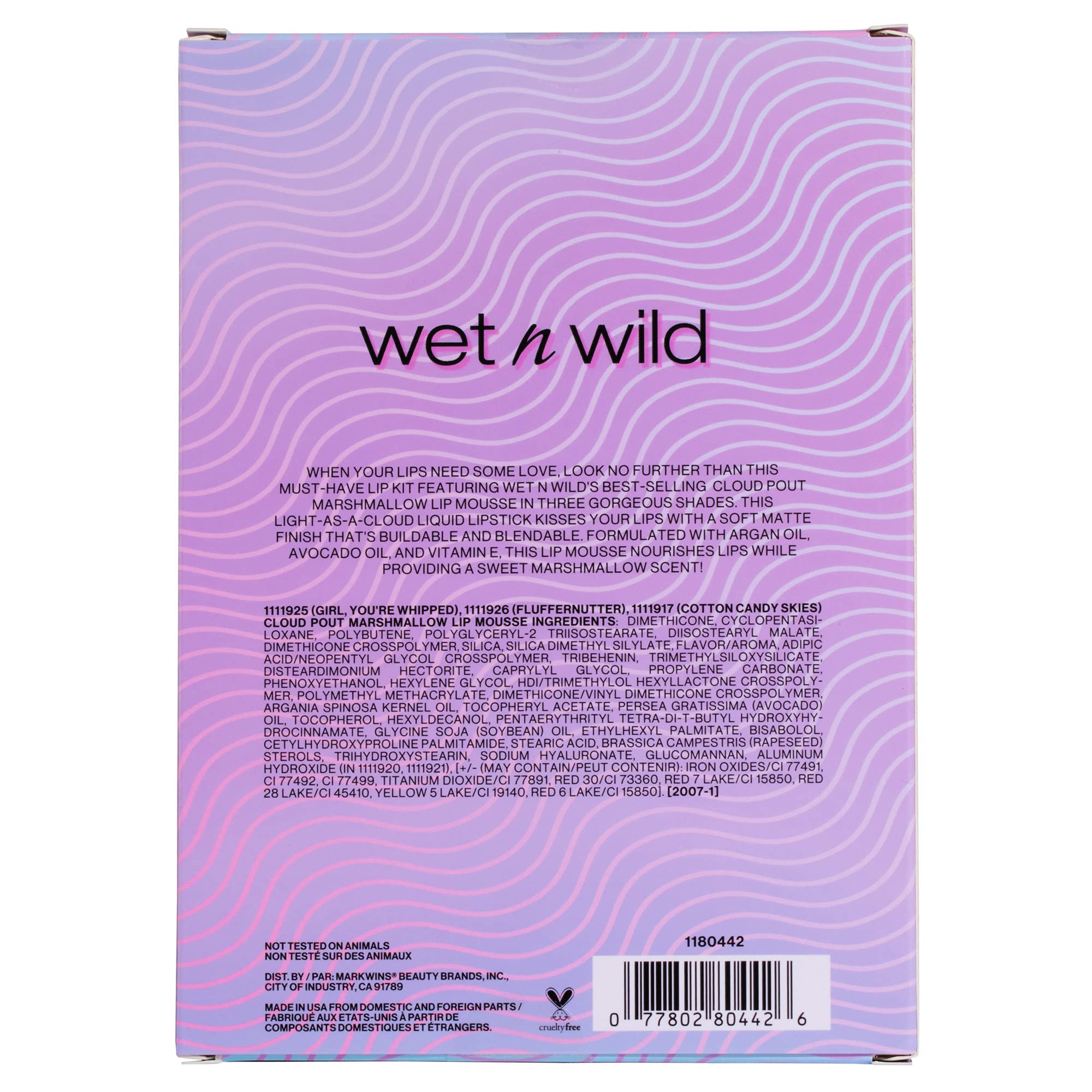 wet n wild Must-Have Lip Kit, Cloud Pout Marshmallow Lip Mousse, Matte Lip Gloss Set, Girl, You're Whipped; Fluffernutter; Cotton Candy Skies, 1180442