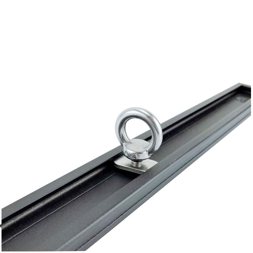 VTurboWay 4 Pack Full 316 SS, Track Mount Tie Down Eyelet, Hold Bungee Cord or Ropes Up to 0.6", Marine Hardware