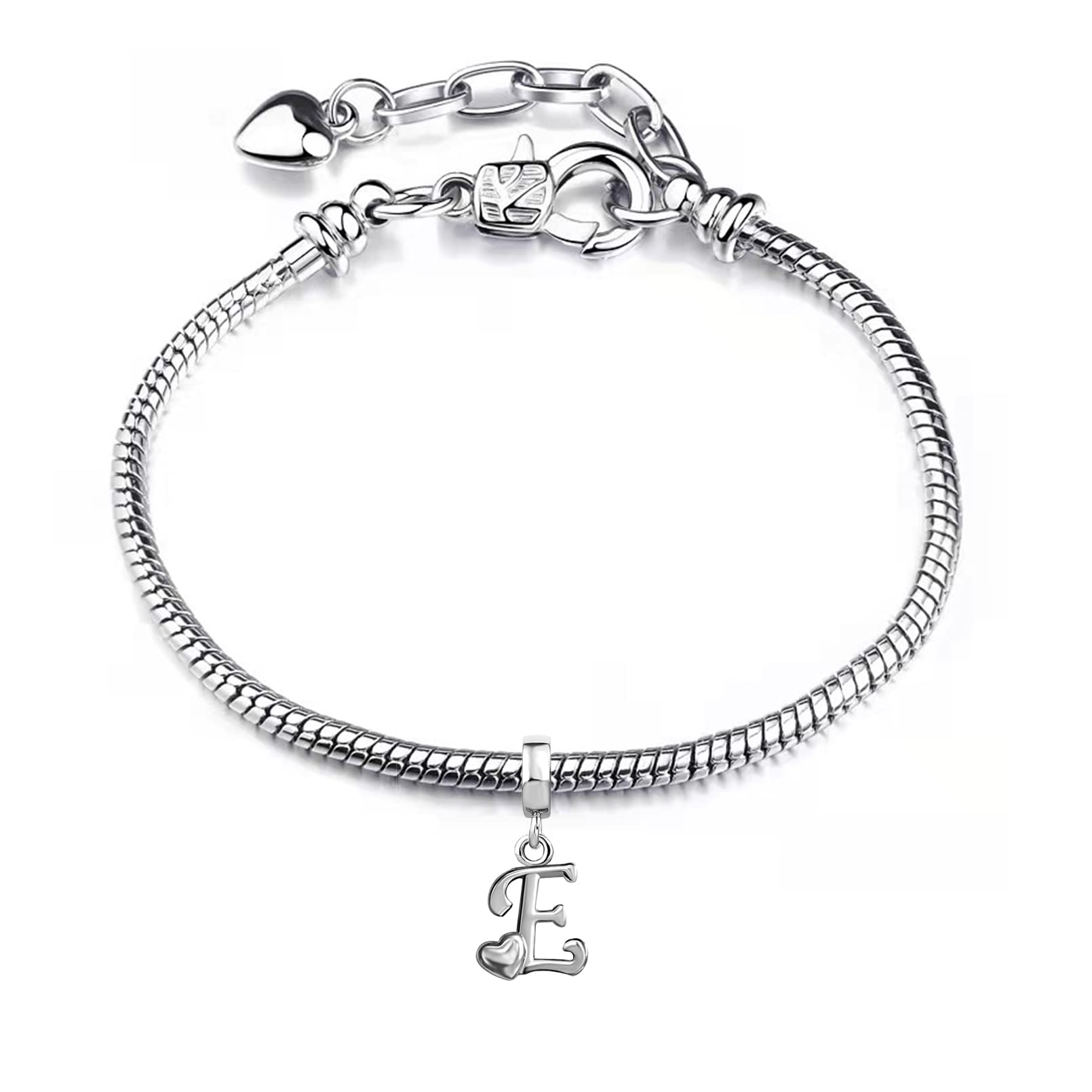 TGLS Letter K Initial Charms With Heart for Mom Sister Grandma Gifts Compatible With Pandora Charms Bracelets