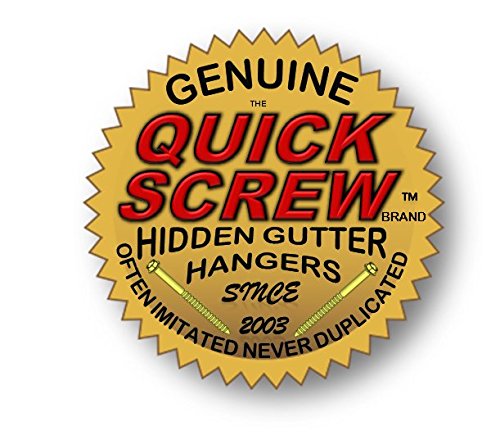 Quick Screw 6" inch Aluminum Hidden Rain Gutter Bracket Hook Clip Style Hangers with pre Inserted 3" Long ¼" hex Head self Drilling Screw (100 Per Package)