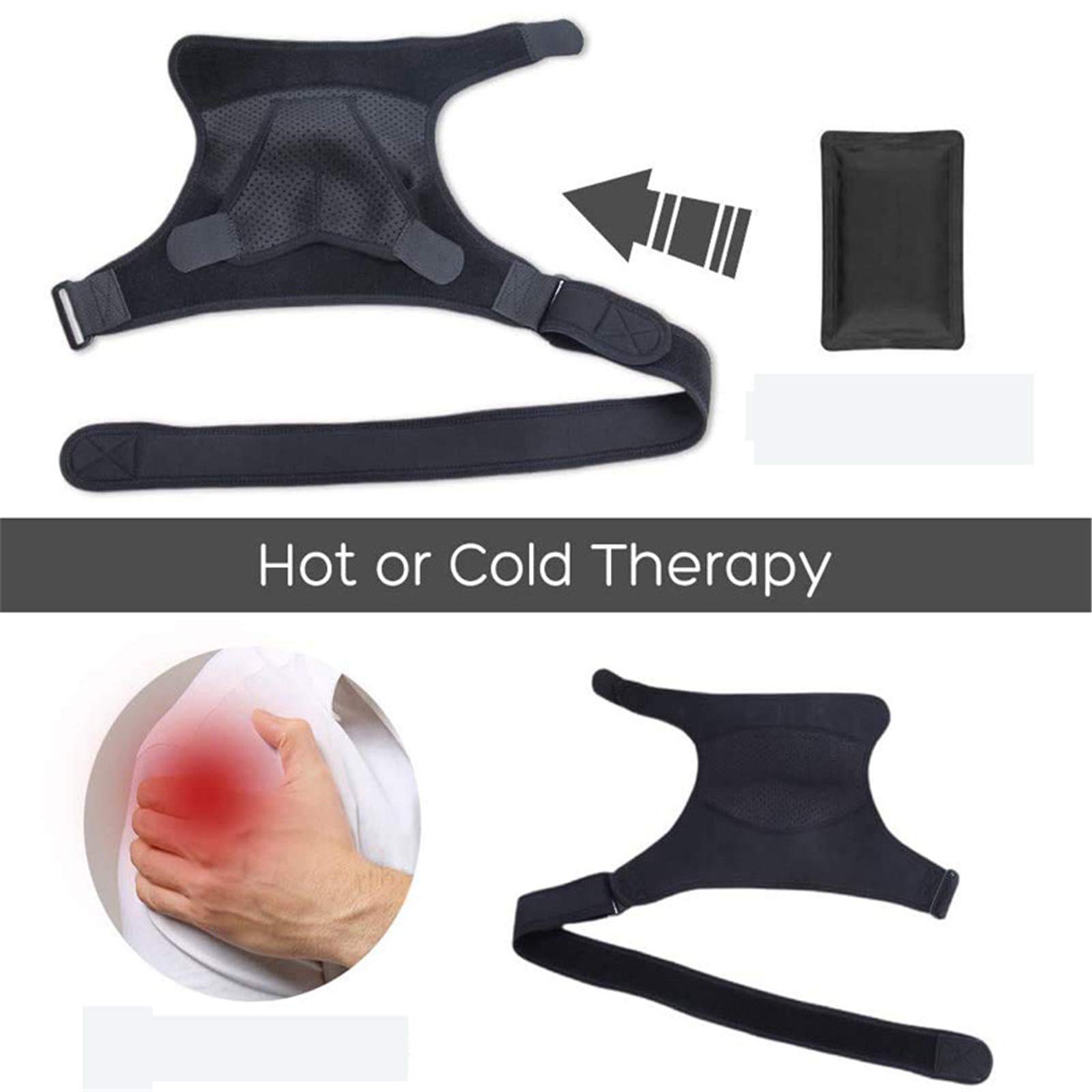 YUIJ Shoulder Brace Rotator Cuff Compression Support,Men, Women, Left, Right Arm Injury Prevention Stabilizer Sleeve Wrap