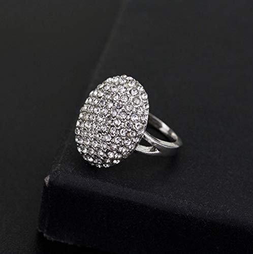 XCFS Vampire Merchandise Bella's Full drill Sparkling White Crystsal Band Ring Silver Plated Bella Cubic Zirconia Souvenir Daylight Rings,Size 6-10