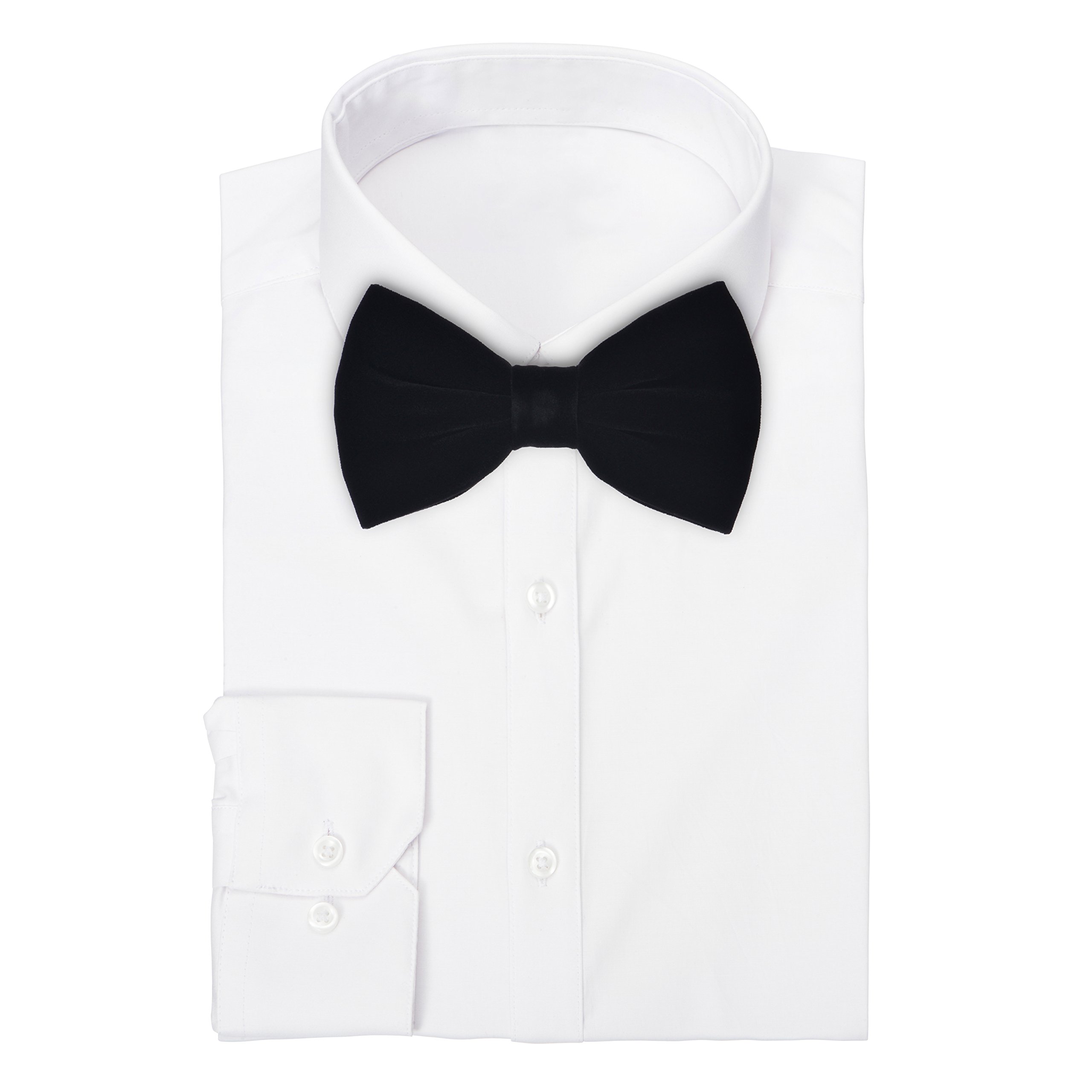 S.H. Churchill & Co. Velvet Bow Tie and Pocket Square Set- Black