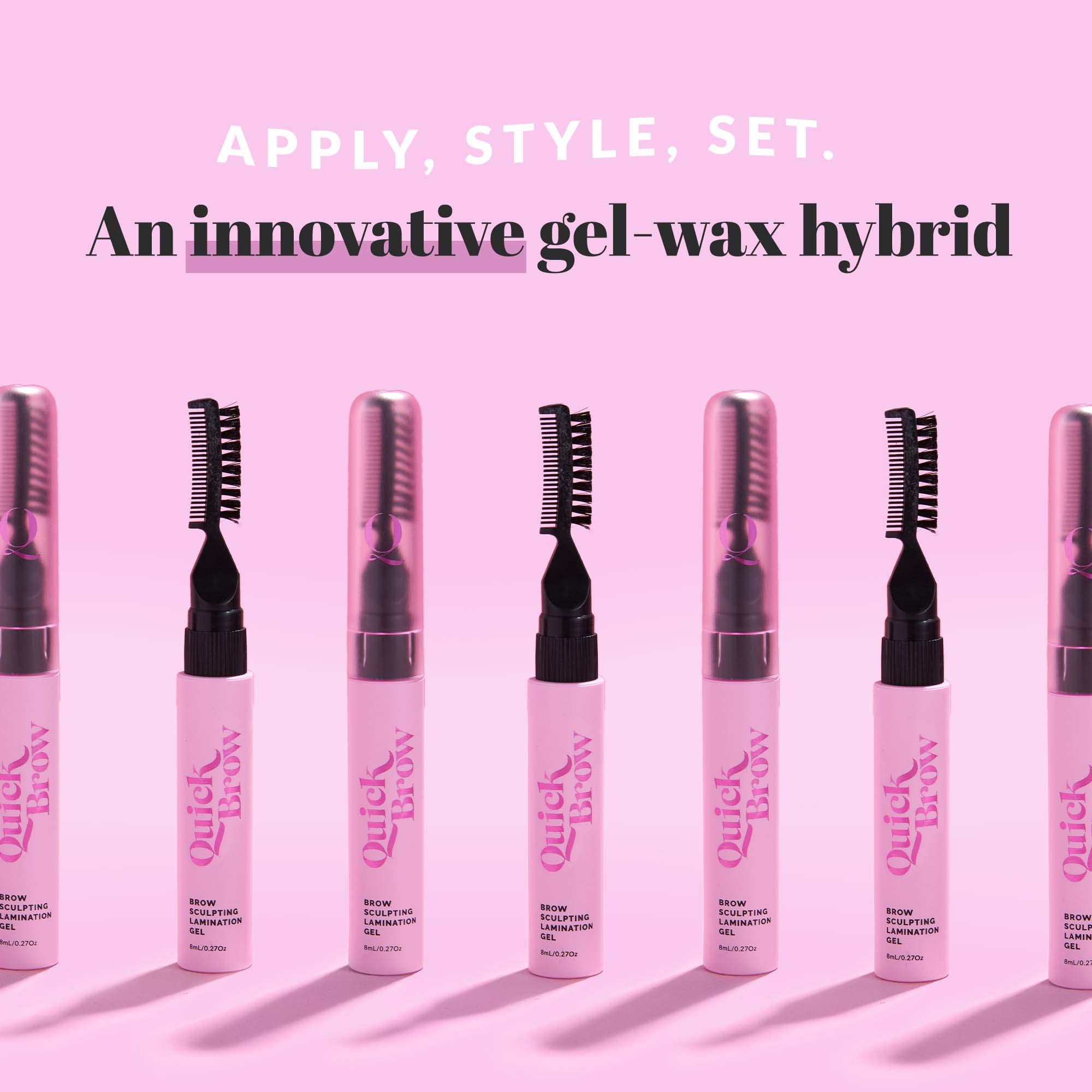 The Quick Flick - Quick Brow 2-in-1 Brow Lamination and Sculpting Gel, Unique Eyebrow Gel and Brow Wax Hybrid Formula, All-Day Hold Brow Gel and Laminate Eyebrow Makeup with Double-Sided Comb, 8 ml