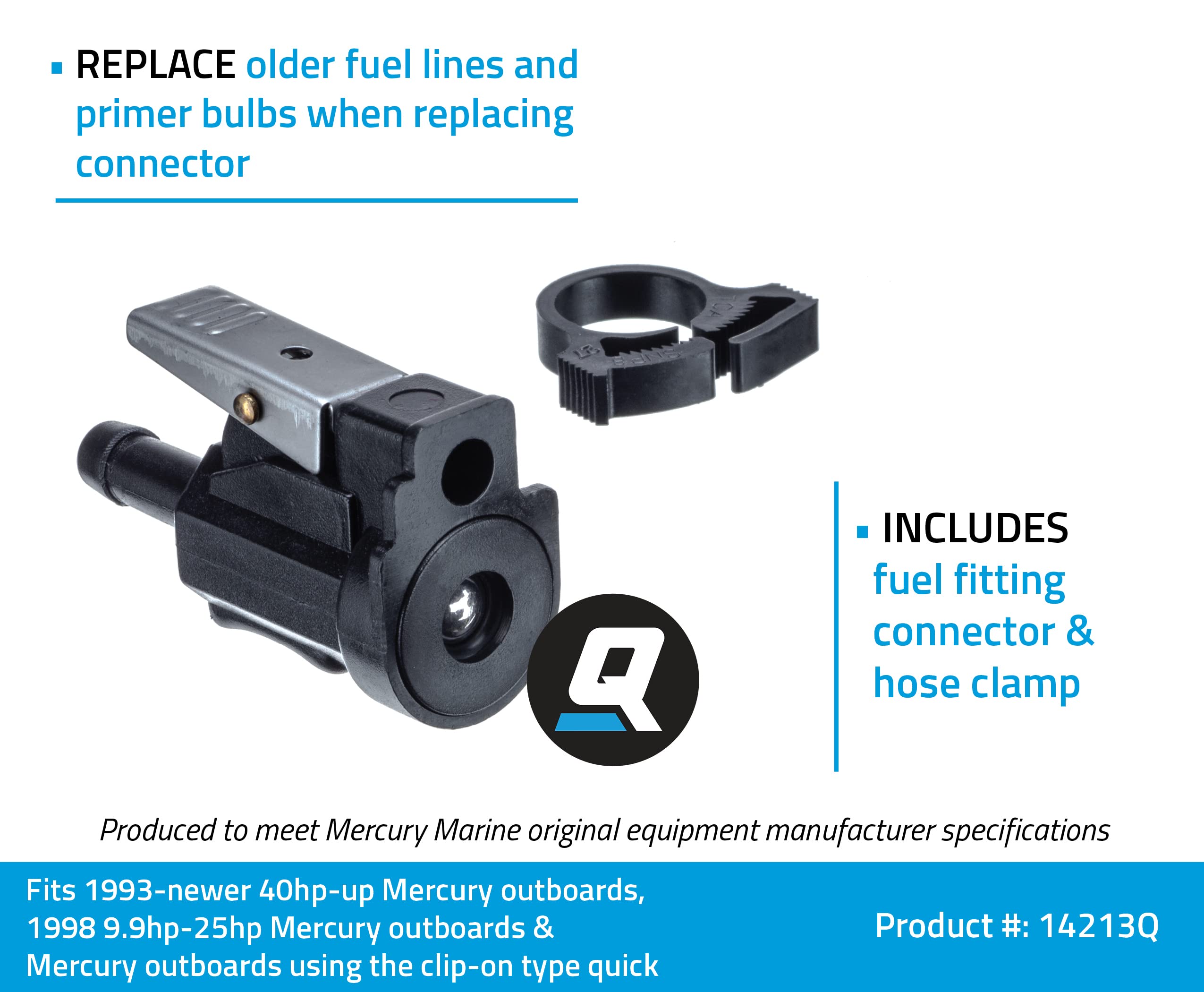 Quicksilver 14213Q Quick Disconnect Marine Boat Fuel Line Fitting