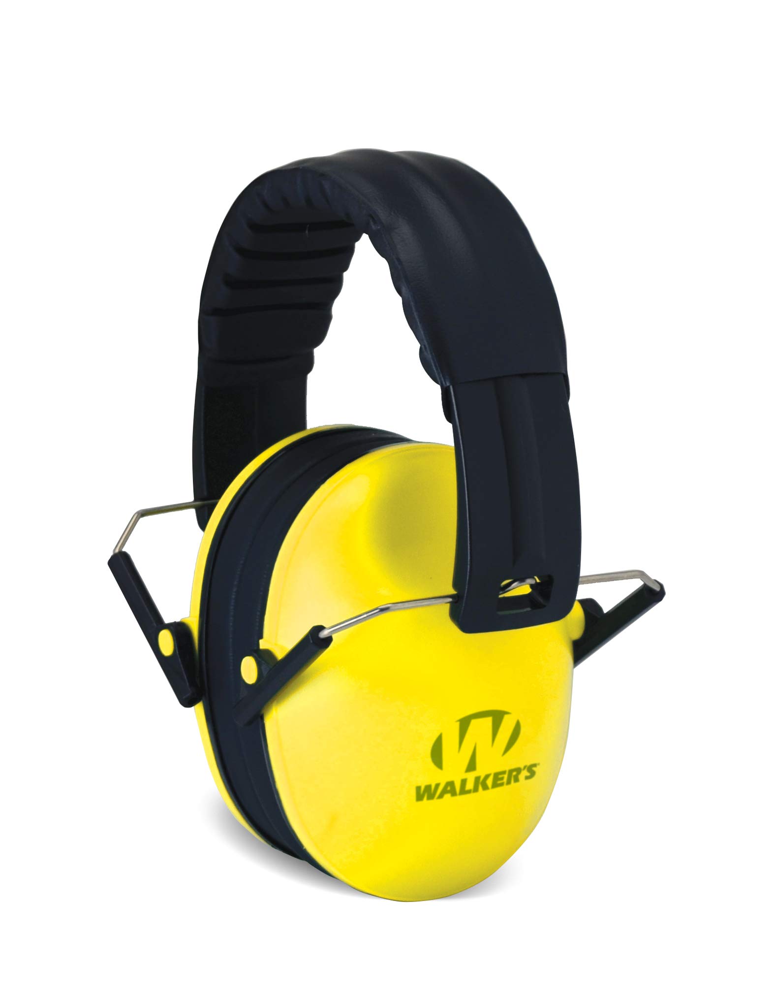 Walker's Youth Children’s Low Profile Lightweight Padded Headband Adjustable Folding Noise-Reducing Hearing Protection Earmuffs, Highlighter Yellow