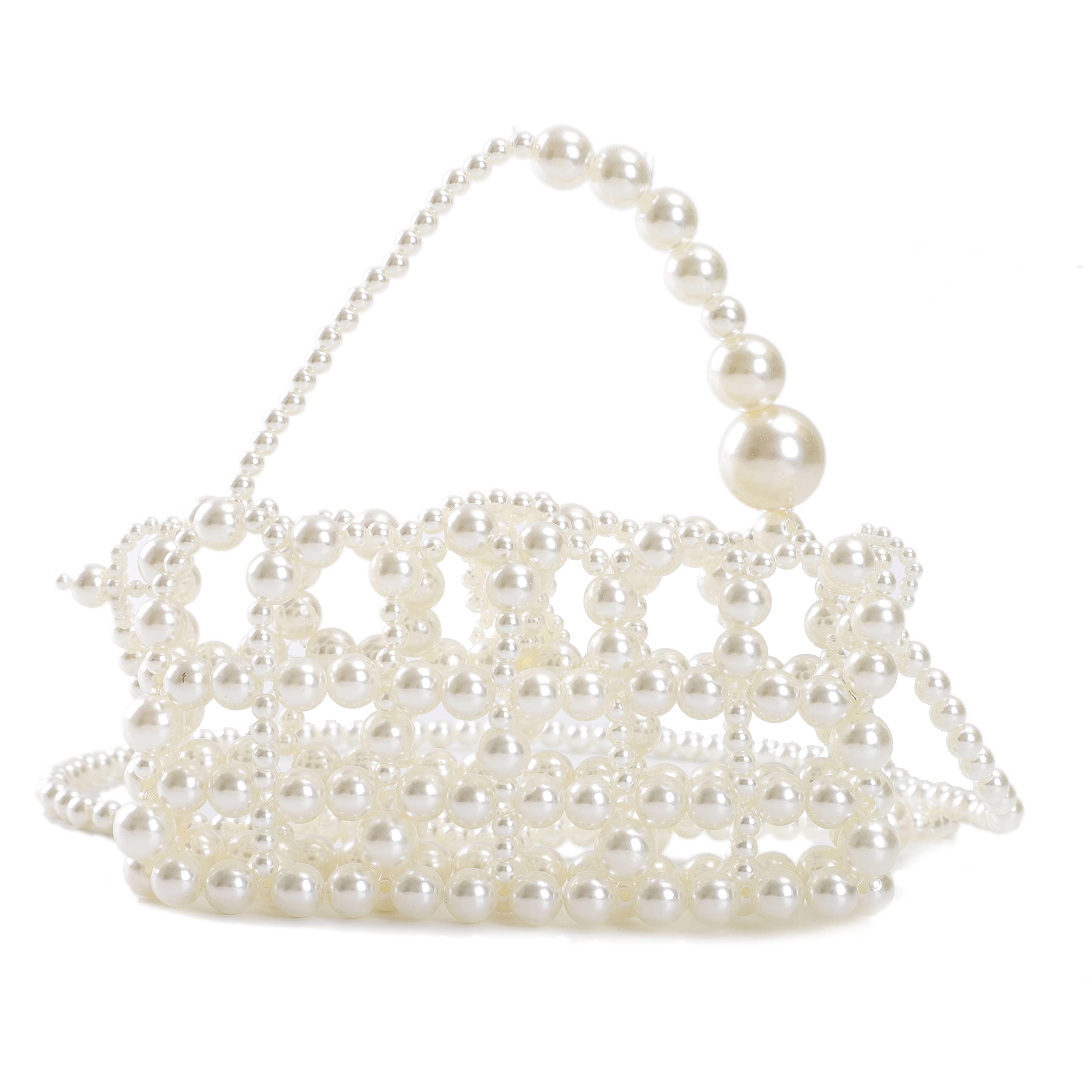 YUSHINY Women Acrylic Pearl Beaded Handmade Crossbody Hollow Evening Cellphone Bag