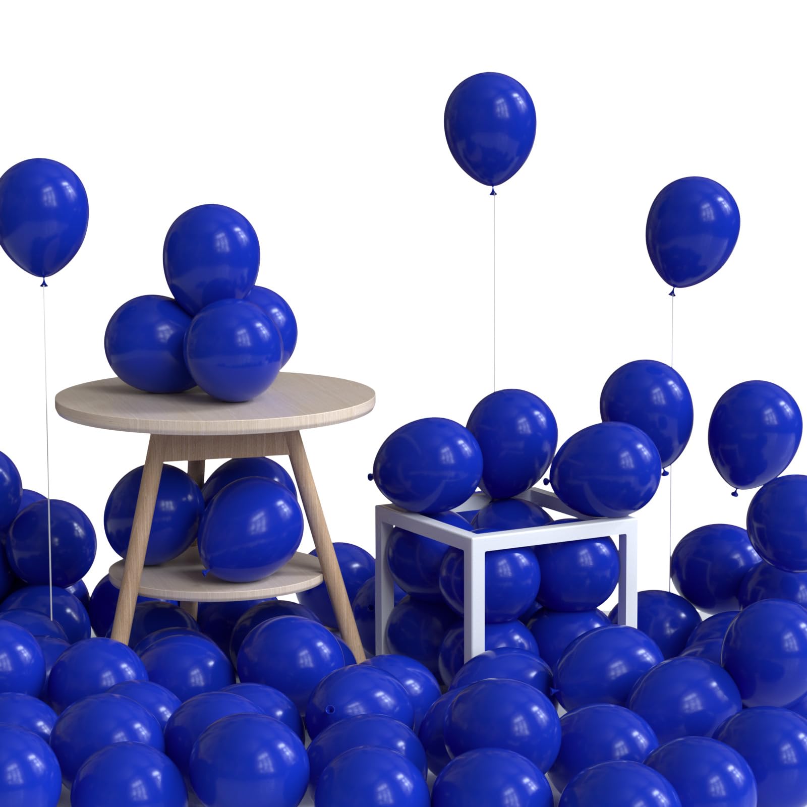 Royal Blue Balloons,150pcs 5inch Dark Blue Latex Balloons for Balloon Garland Arch Party Decorations, Like Birthday, Wedding, Baby Shower, Gender Reveal Decoration(2 Ribbons)