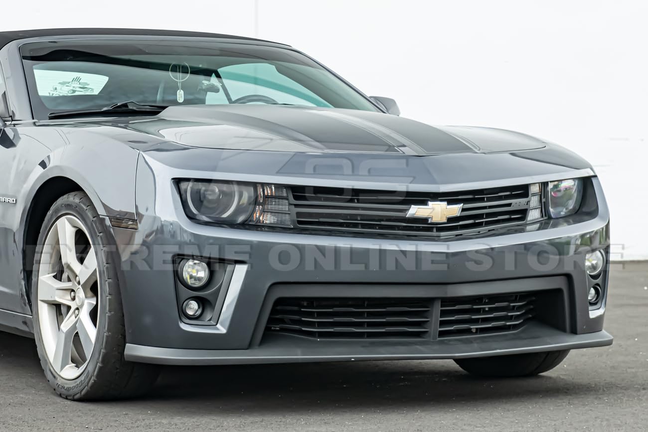 Replacement For 2010-2013 Chevrolet Camaro | ZL1 Style Front Replacement Bumper Cover Upper Lower Grille With Fog Lights
