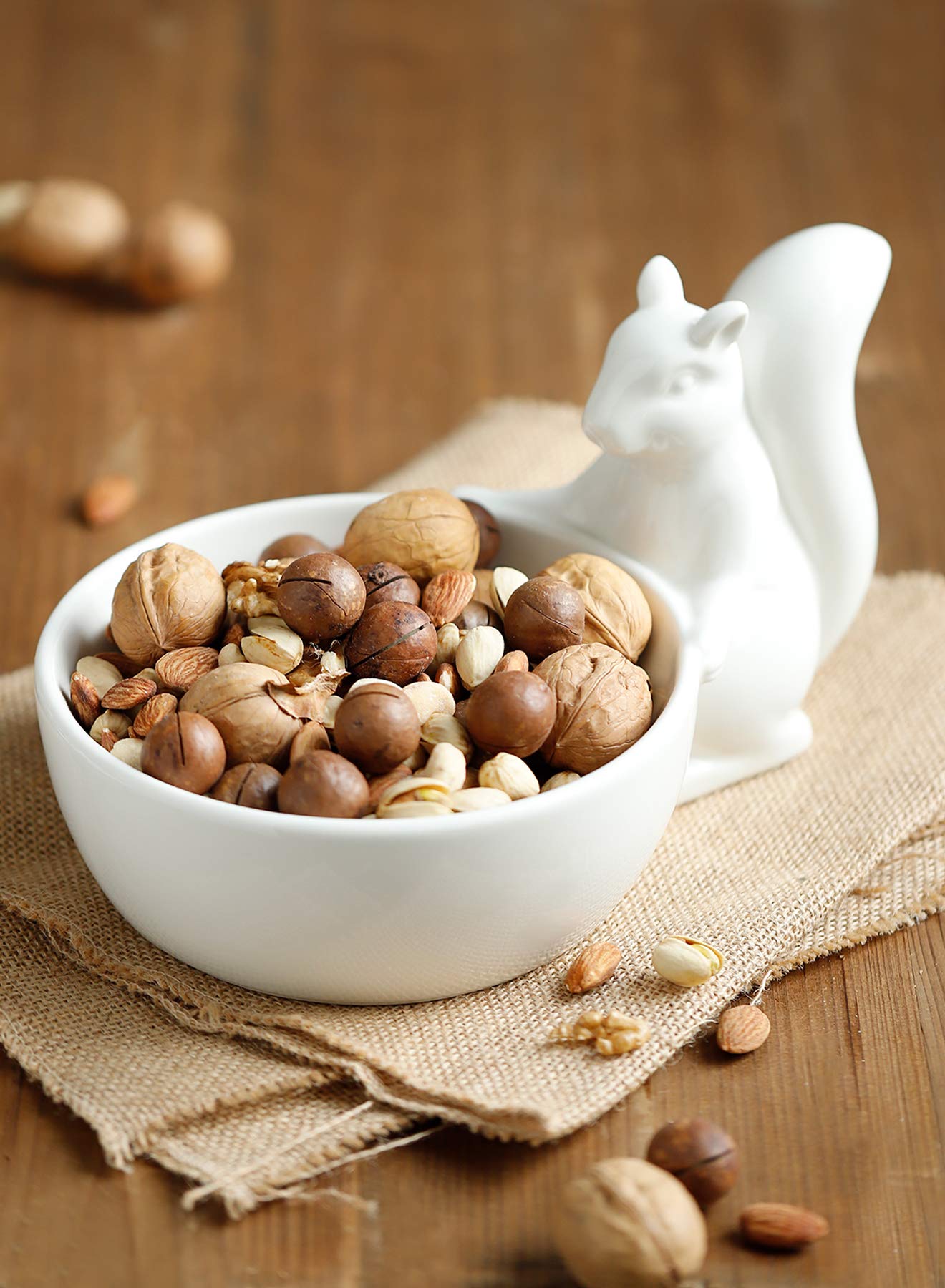 Sweese 741.101 Snack Serving Dish - Porcelain Squirrel Nut Bowl, Holiday Candy Dish for Snacks, Nuts, Fruits, Ideal for Party, Weddings, Baby Showers, Table Home Decor