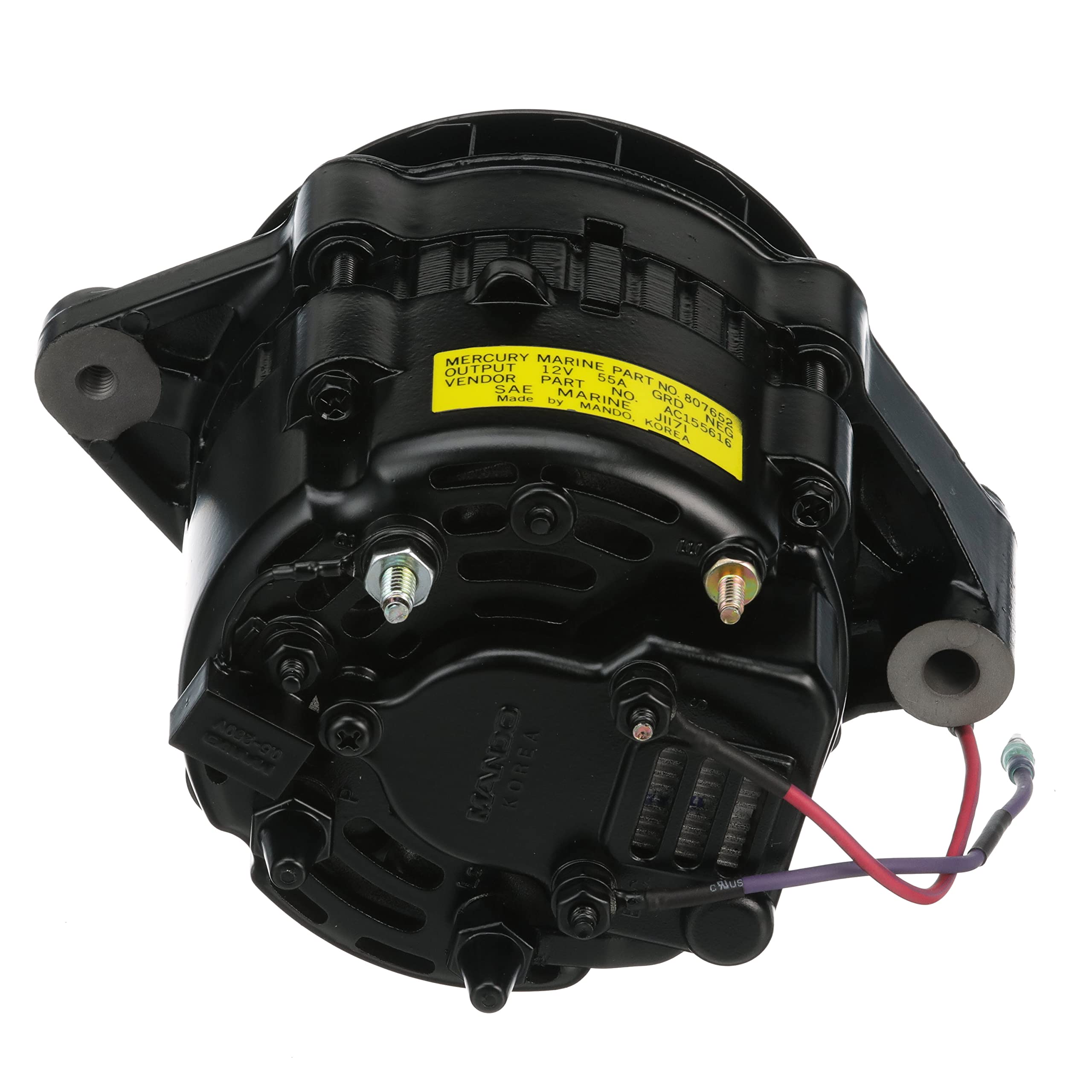 Quicksilver 807652T 55 Amp Alternator, Mando, Serpentine Belt for V-6 and V-8 MerCruiser Stern Drives or Inboard Engines Made by General Motors (1996-1999)