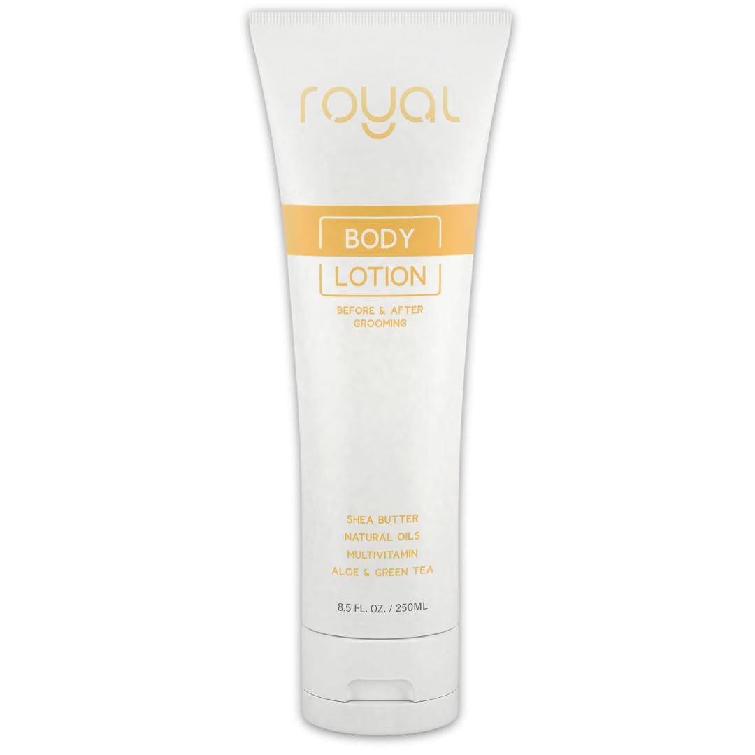 Royal Manscaping Body Lotion – Ball Moisturizer for Men - Natural After Shave Cream, Anti-Chafing, Anti-Itch - Vegan, Organic with Shea Butter, Aloe Vera, Vitamin E, Green Tea 8.5 fl oz.