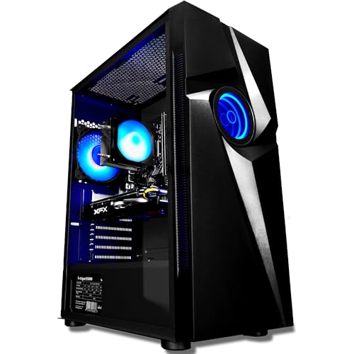 SAAV T102 Gaming PC Desktop Computer Tower Prebuilt with Intel Core i7 2.8GHz, 16GB RAM, GeForce GTX 1660 Super 6GB GDDR6, 1TB SSD, RGB Fans, WiFi 6, Bluetooth, Windows 10, Mouse & Keyboard - Black