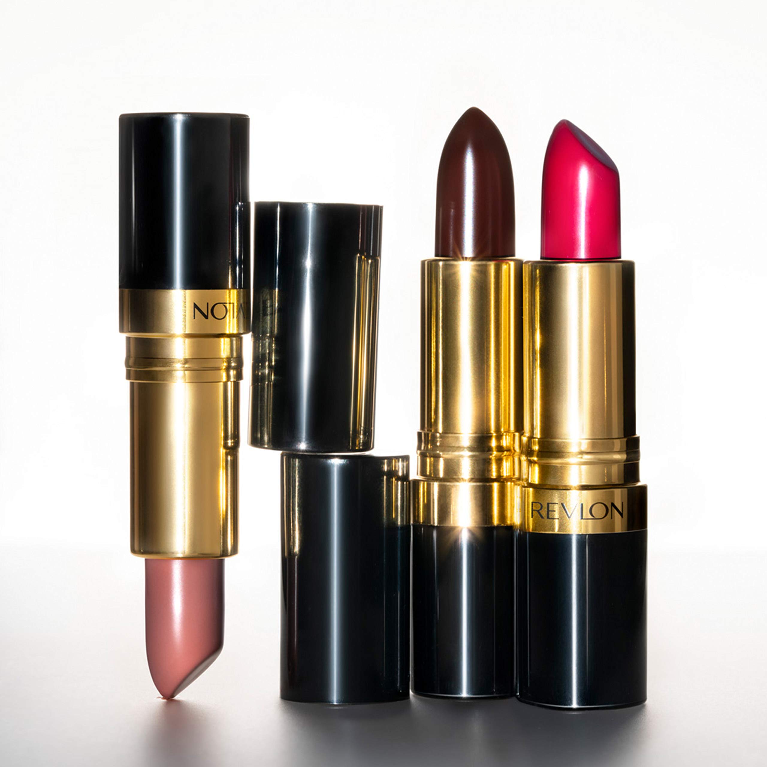 Revlon Lipstick, Super Lustrous Lipstick, Creamy Formula For Soft, Fuller-Looking Lips, Moisturized Feel in Reds & Corals, Revlon Red (730) 0.15 oz