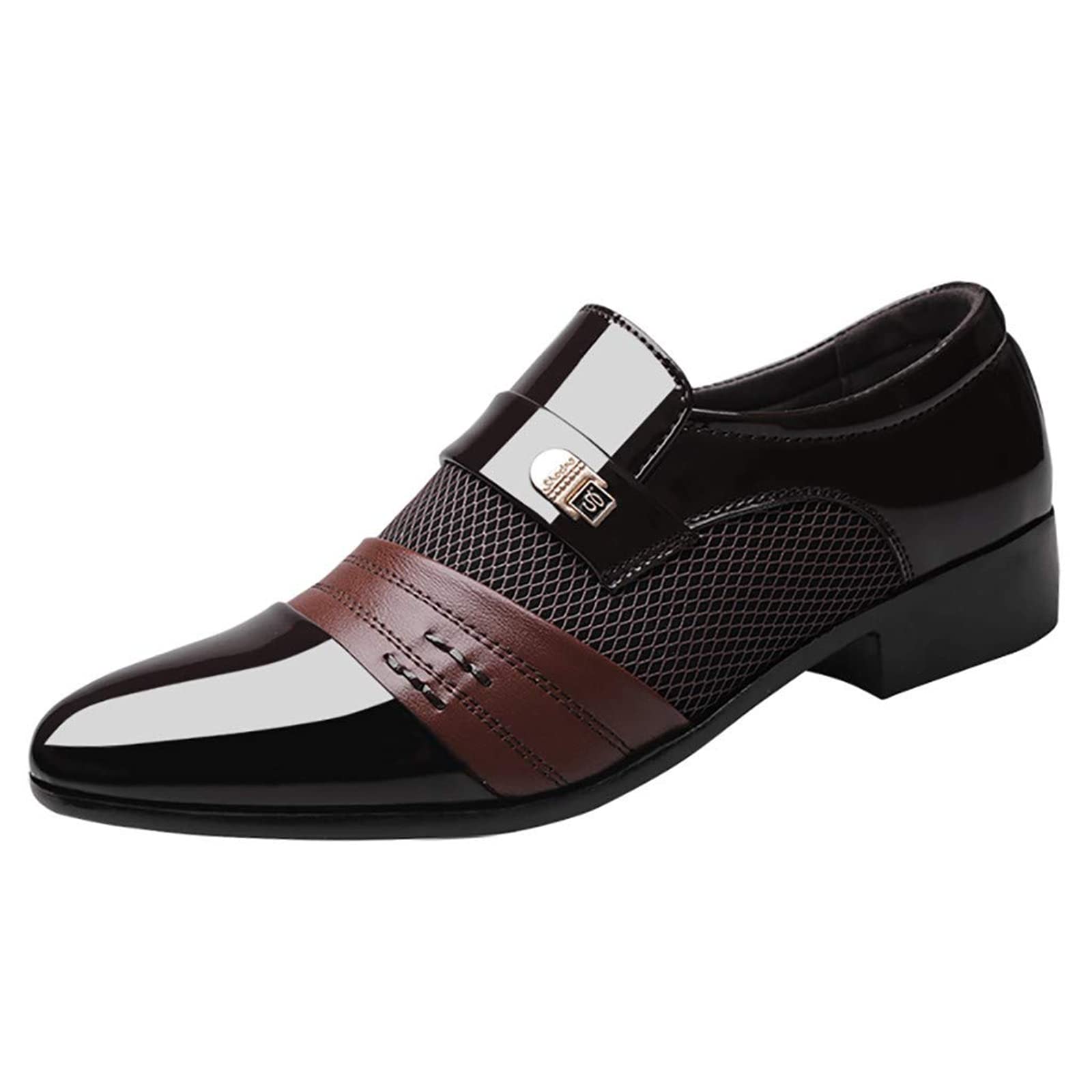 ZHOUYF Dress Shoes for Men Casual Outdoor Pull-on Pointed-Toe Suit Formal Shoes Mens Fashion Wedding Work Oxford Shoes