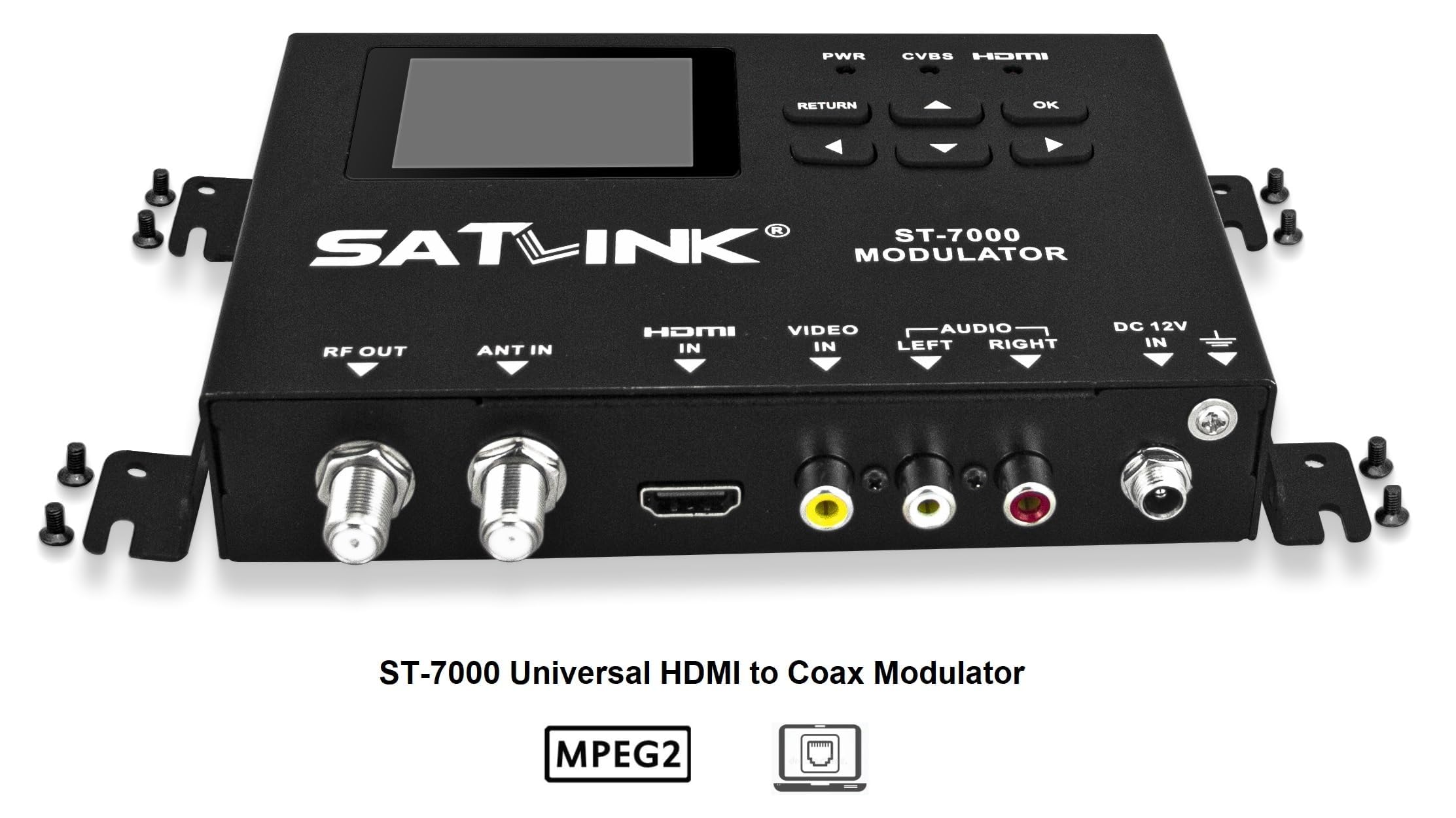 SatLink ST-7000 HDMI to RF Digital Modulator/Encoder Delivers 1080p HDMI Video to TVs as HD ATSC or QAM (J.83B) Channel via Coax Network