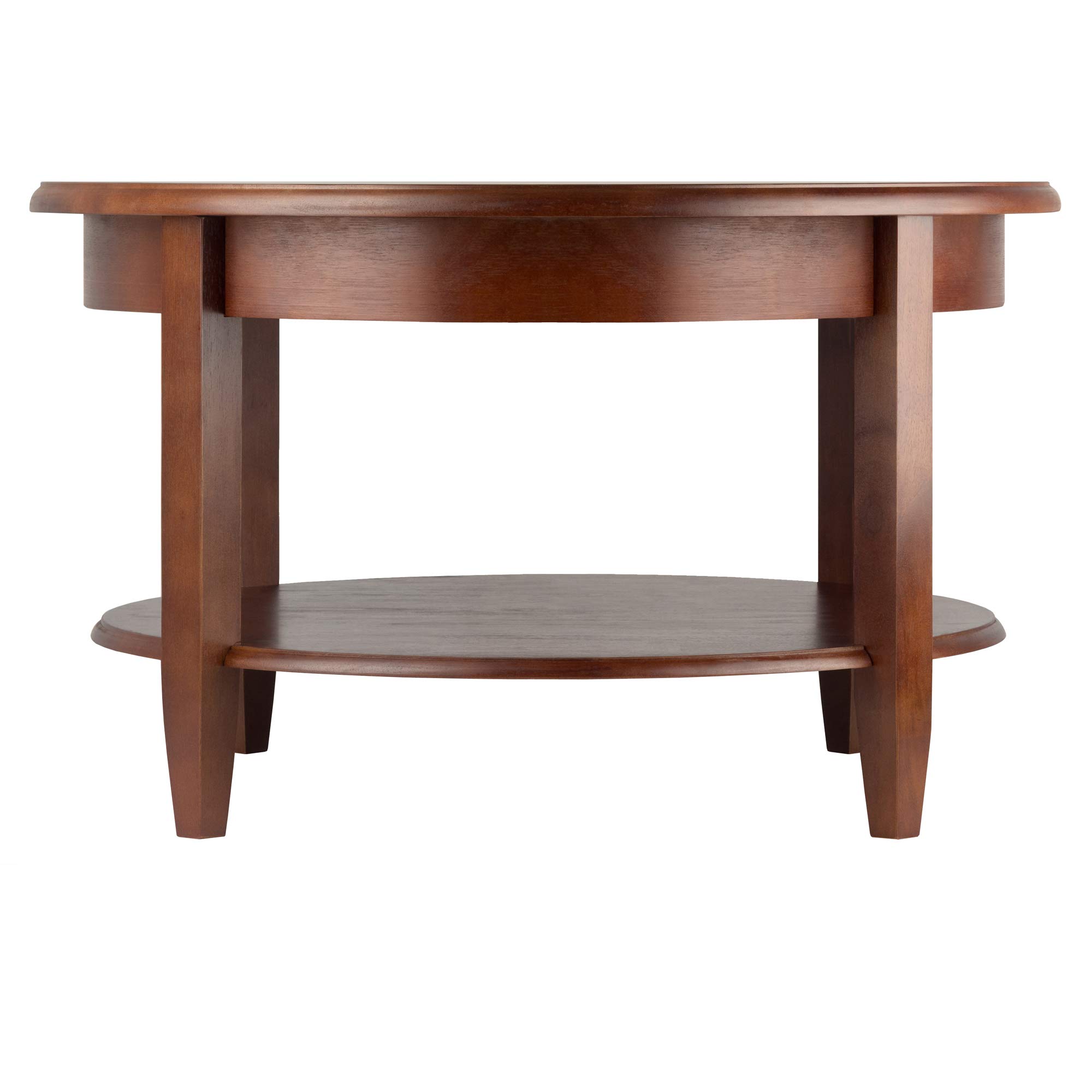 Round Coffee Table with Drawer Storage Shelf Living Room Home Office Accent Furniture Side End Cocktail Table Decor Decoration Sturdy Robust Organizer Walnut