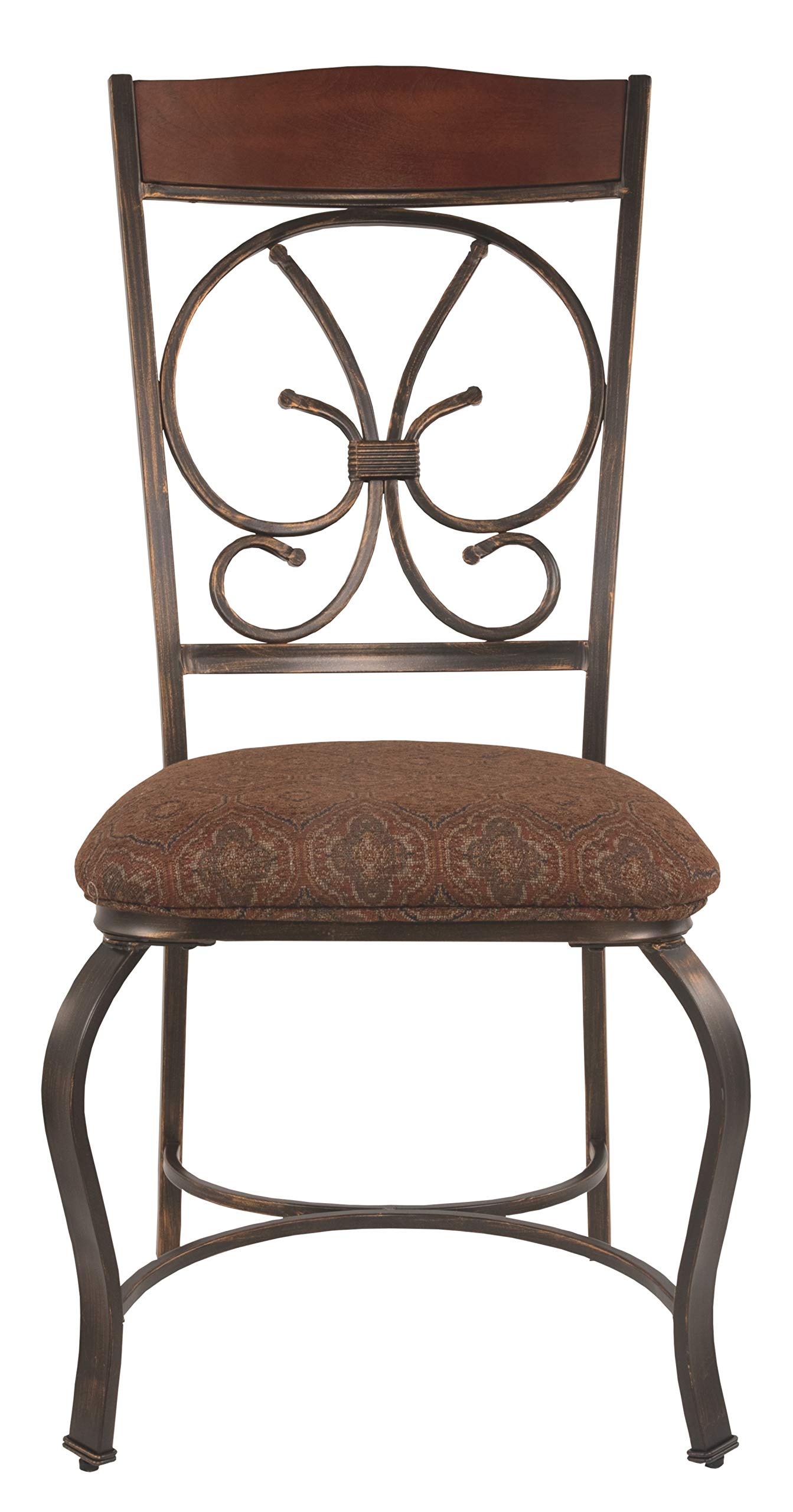 Signature Design by Ashley Glambrey Old World Dining Chair with Cushion, 4 Count,, 23.5"D x 19.75"W x 40.5"H, Brown