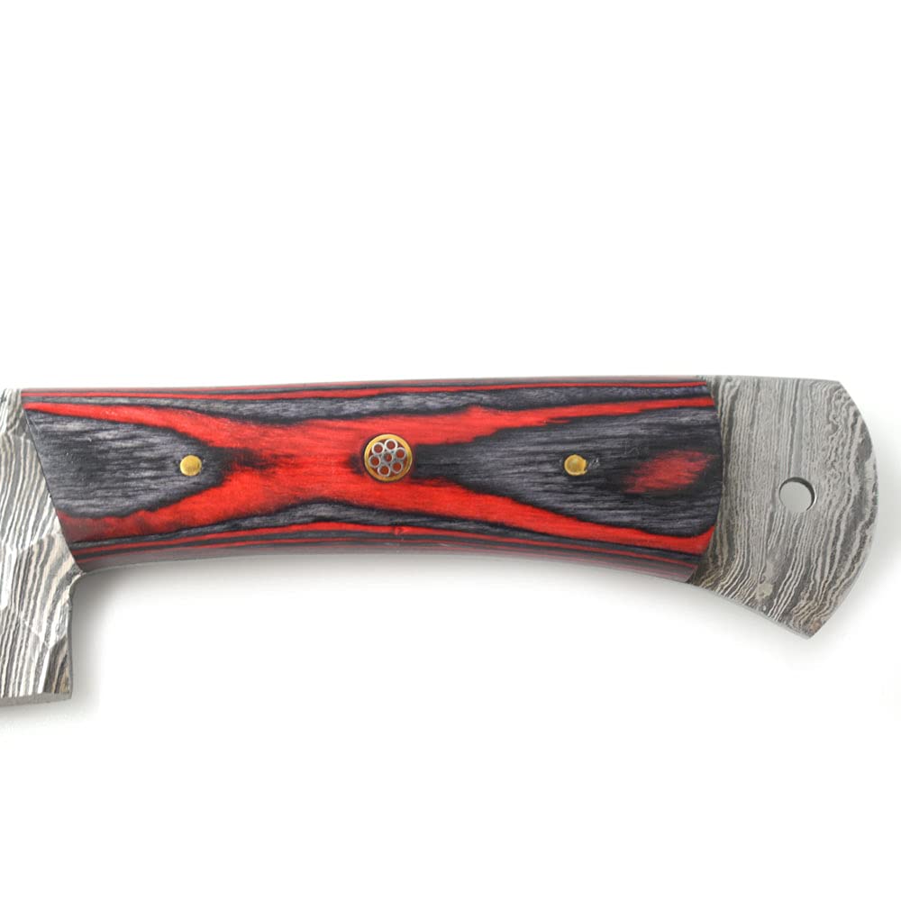 Wild Turkey Handmade Damascus Knife Collection Full Tang Hunting chef Knife w/leather case. (3315)