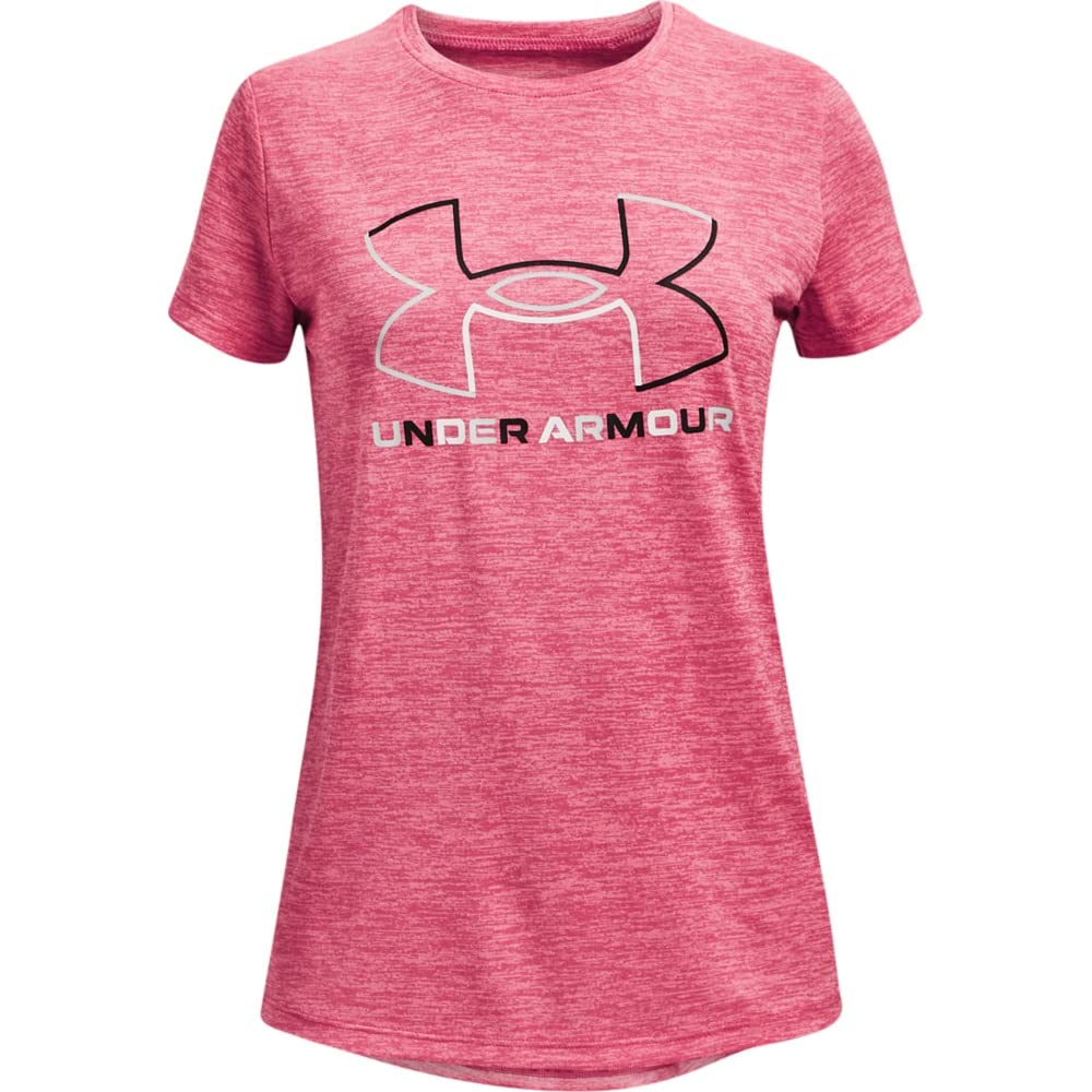 Under Armour Girls Tech Big Logo Twist Short Sleeve T-Shirt, Gala (692)/Black, Youth X-Large