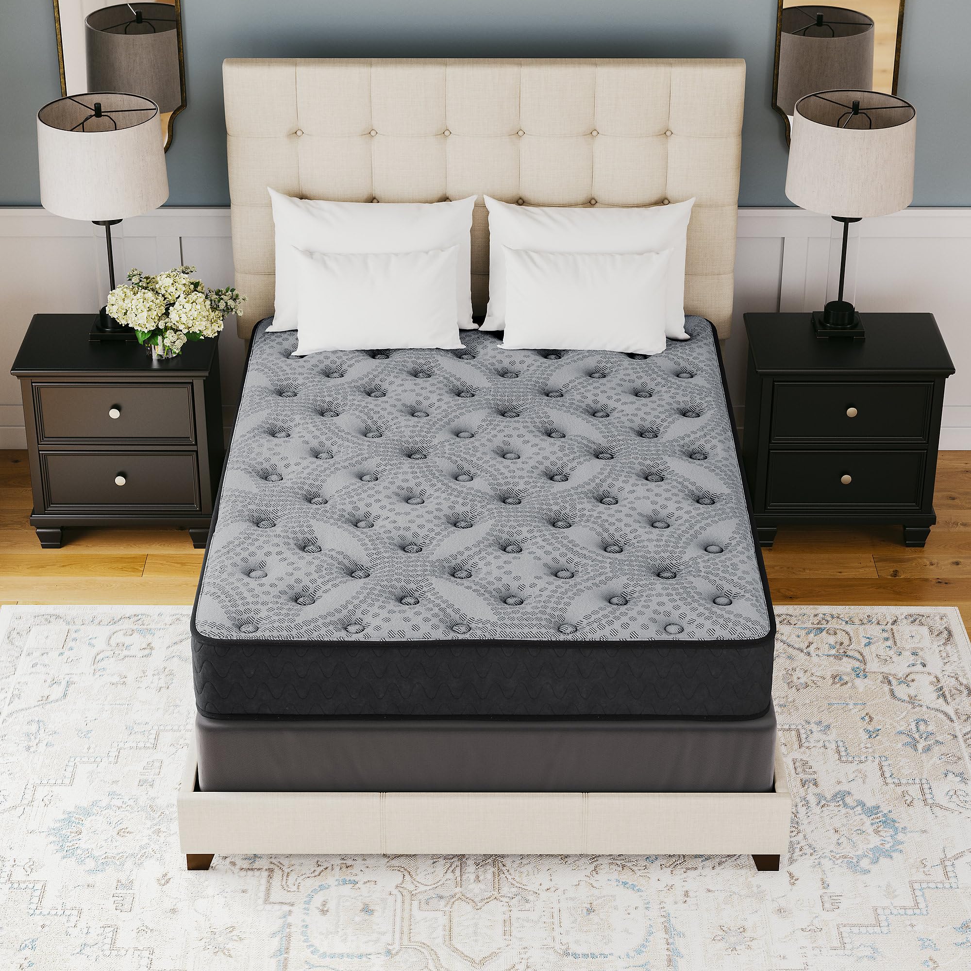 Signature Design by Ashley Queen Size Comfort Plus 10 Inch Hybrid Mattress with Lumbar Support Gel Memory Foam