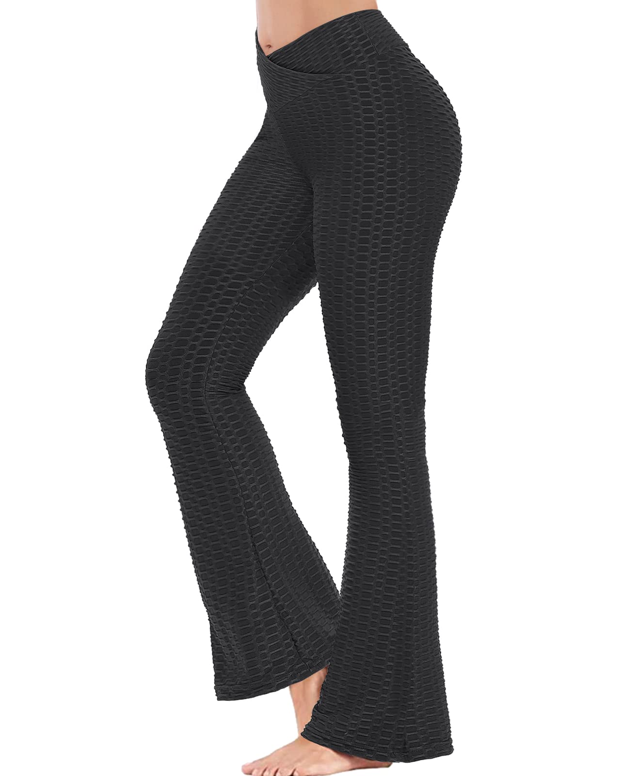 YAMOM Bootcut Yoga Pants with Pockets for Women Crossover Flare Leggings High Waisted Butt Lifting Tummy Control Pants…