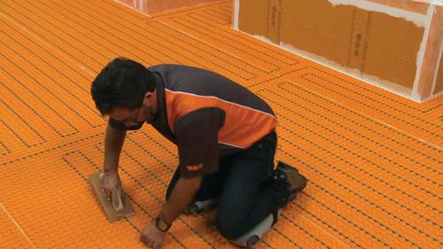 Schluter Ditra Signature Floor Heating Kit -64 Square Feet- Includes Touchscreen Programmable Thermostat, Heat Membrane, Heat Cable DHEHK12064, Safe Installation Tools, Heat Enhancing Additive