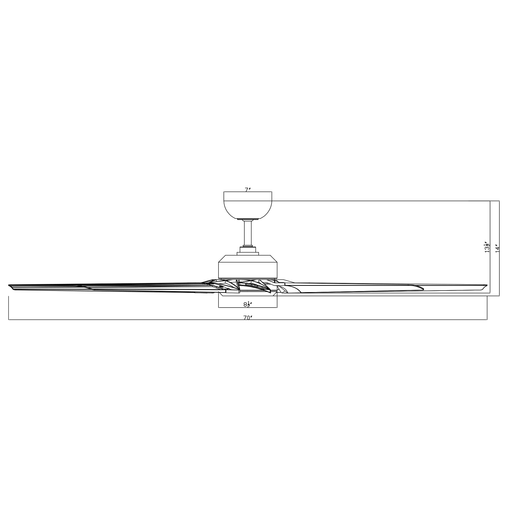 Roboto XL Indoor and Outdoor 8-Blade 70in Smart Ceiling Fan in Matte Black with 3000K LED Light Kit and Remote Control works with Alexa and iOS or Android App