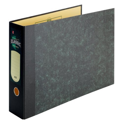 Rexel A3 Oblong Lever Arch File, Black/Green, 80mm Spine Width, Classic 70, Pack of 2, Free Spare Spine Labels, 26435EAST