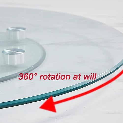 Round Tabletop Rotating Tray,Tempered Glass Lazy Susan Turntable 36in Serving Plate Dining Table Centerpiece With Swivel Assist System,Transparent (Size : 70cm/27in)