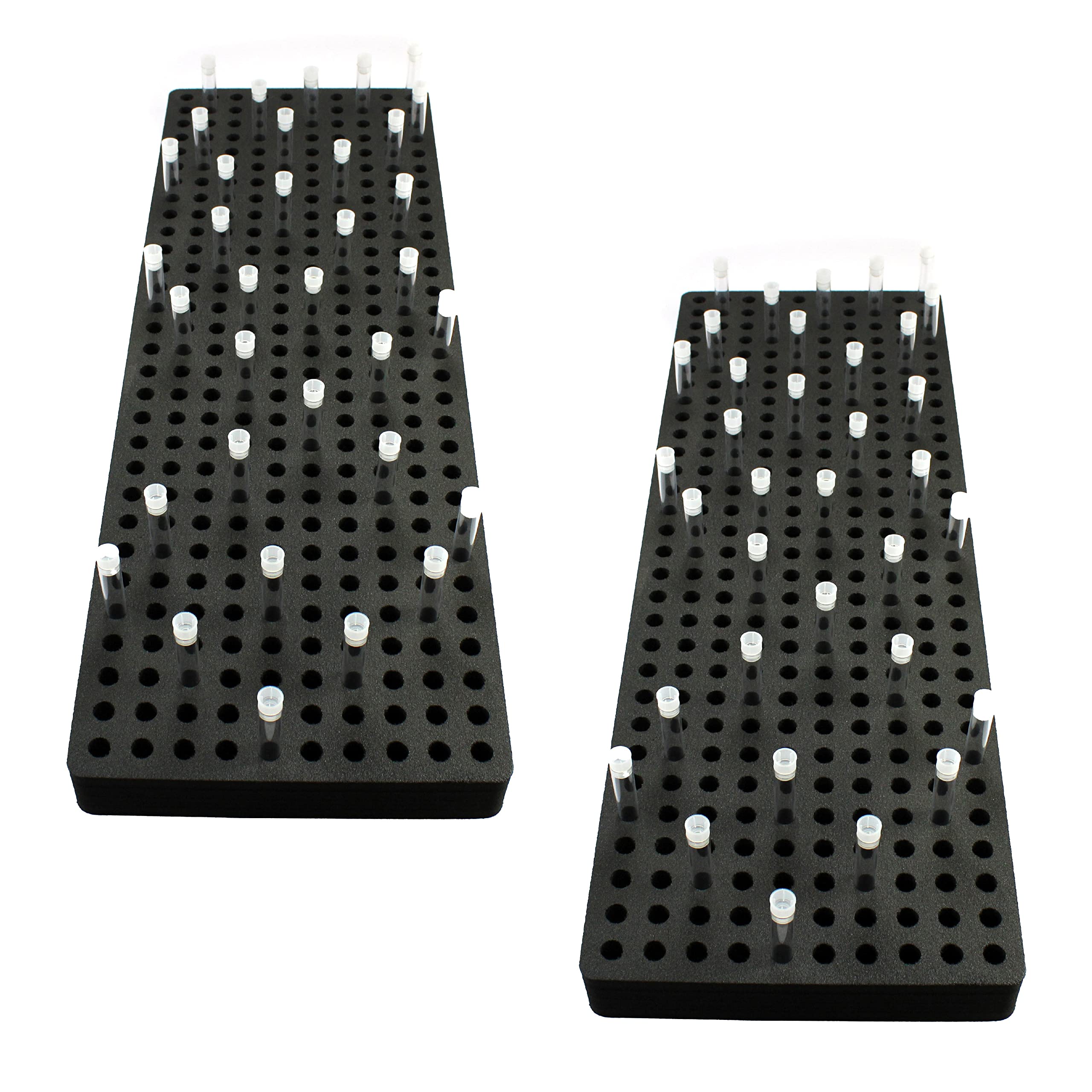 Polar Whale 2 Test Tube Freezer Racks Durable Black Foam Storage Holder Organizer Stand Transport Holds 300 Tubes Fits up to 16mm Diameter