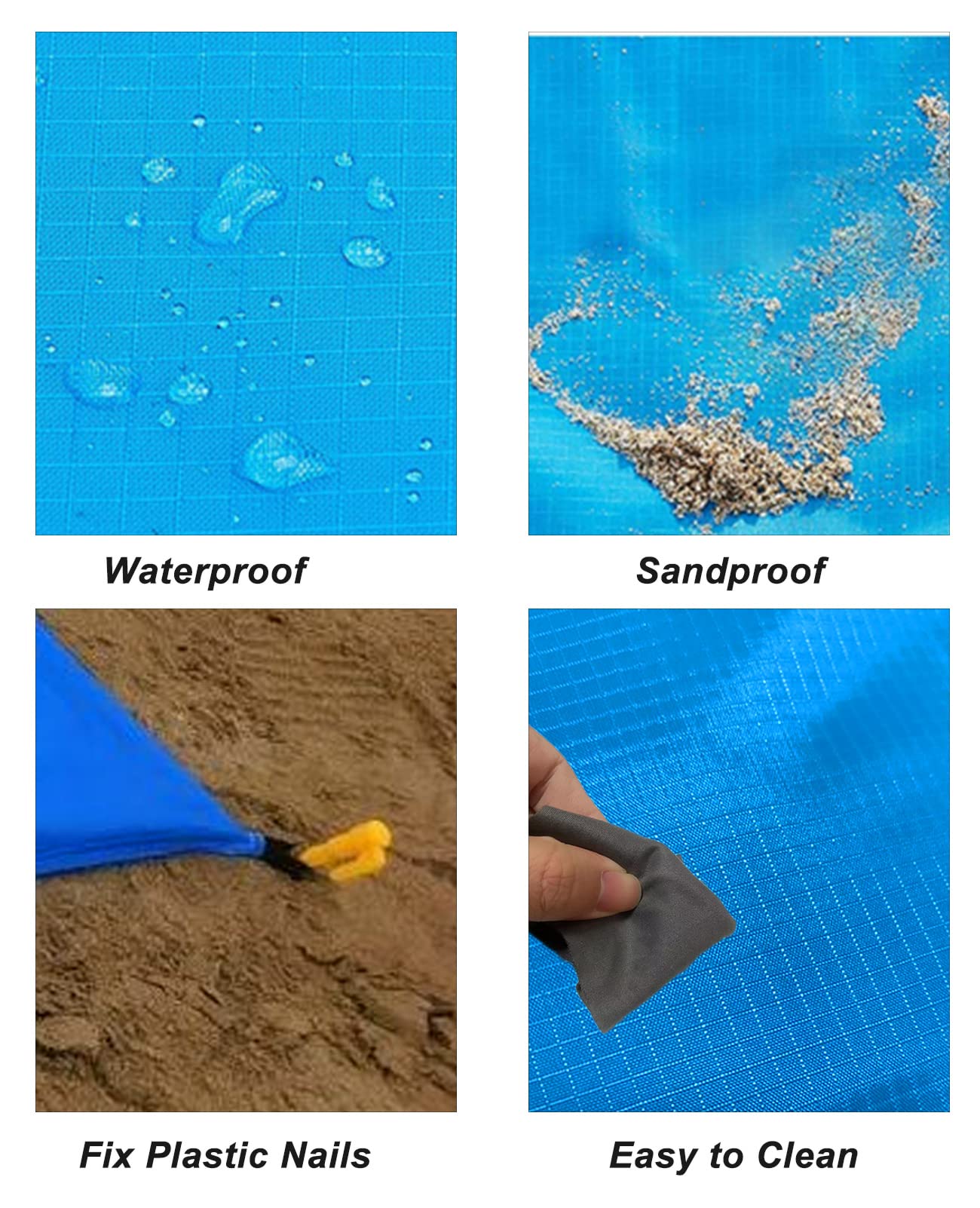 YOETTE Beach Blanket Oversized Mini Pocket Picnic Mat Sandproof Waterproof 83"×79" Extra Large Travel Lightweight Portable Packable Outdoor Camping Hiking Accessories