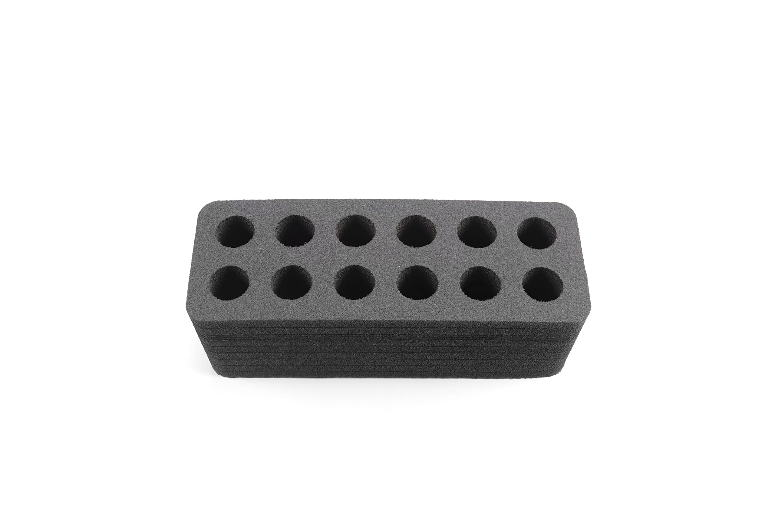 Polar Whale 2 Test Tube Racks Durable Black Foam Storage Holder Organizer Stand Transport Holds 12 Tubes Fits up to 25mm Diameter