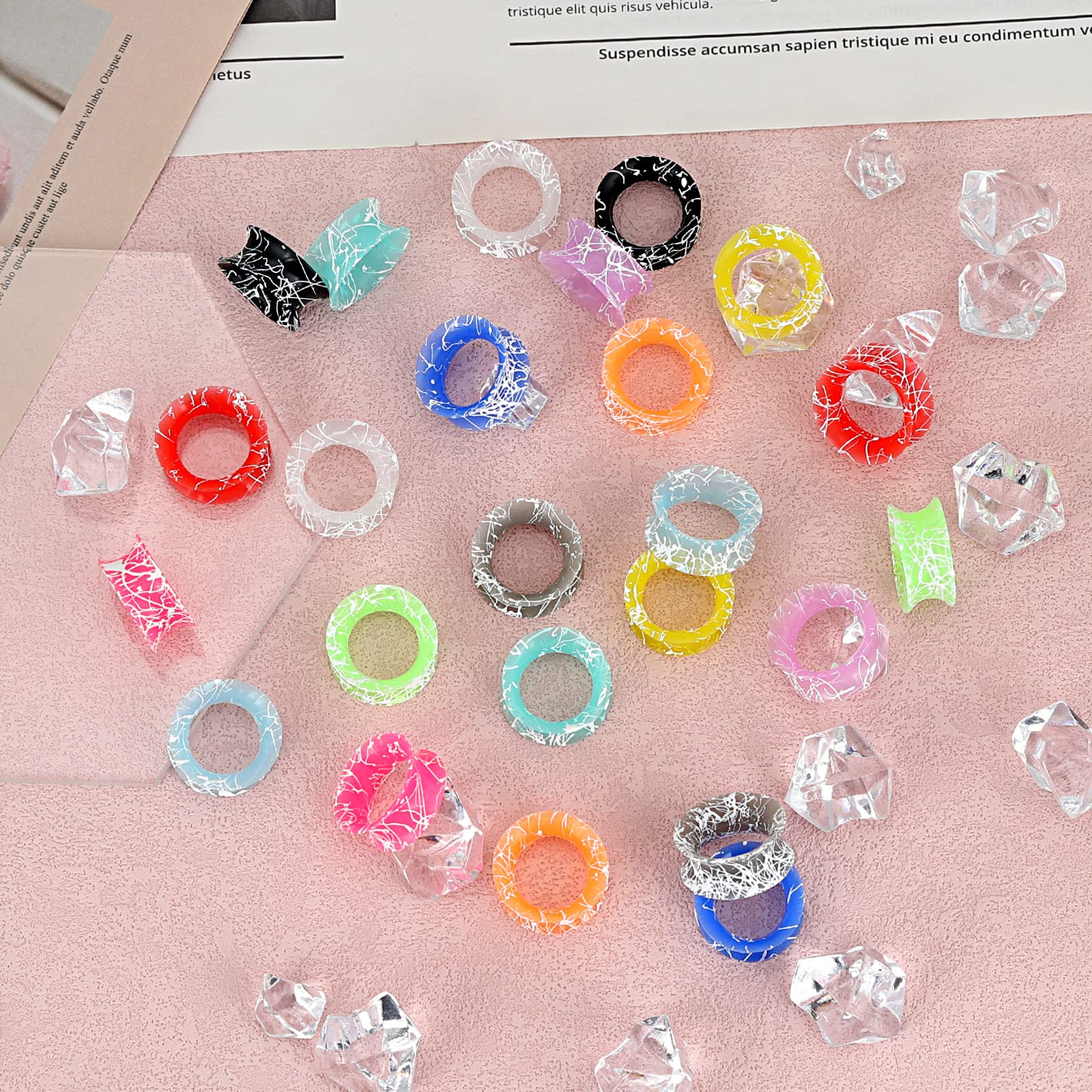 YOFANST 12 Pairs Soft Silicone Ear Gauges Colorful Ear Skin Tunnels with White Lines 00G