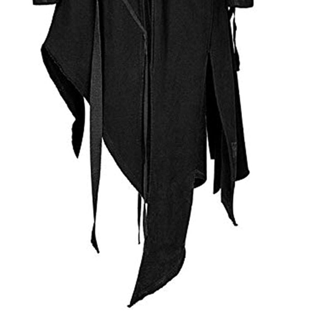 SINHE Stoota Men's Vintage Zipper Up Asymmetrical Hoodie Jacket, Irregular LonglineRetro Punk Style Party Outwear Coat