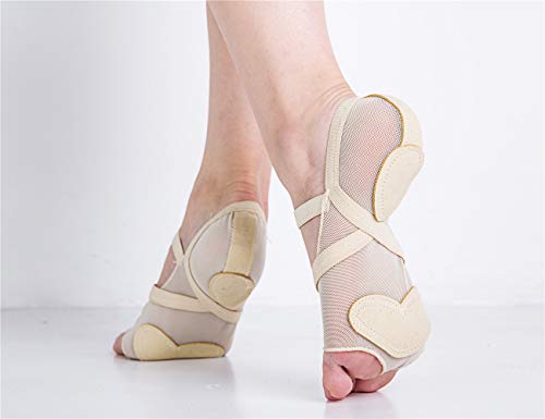 Women's Full Body Dance Foot Undies Lyrical Skin Shoes Mesh Stretch Kids Dance Paws Socks(XL, Nude)