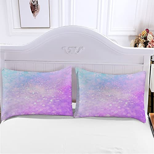 Quilt Cover Full Size Purple Starry Sky 3D Bedding Sets Rainbow Duvet Cover Breathable Hypoallergenic Stain Wrinkle Resistant Microfiber with Zipper Closure,beding Set with 2 Pillowcase