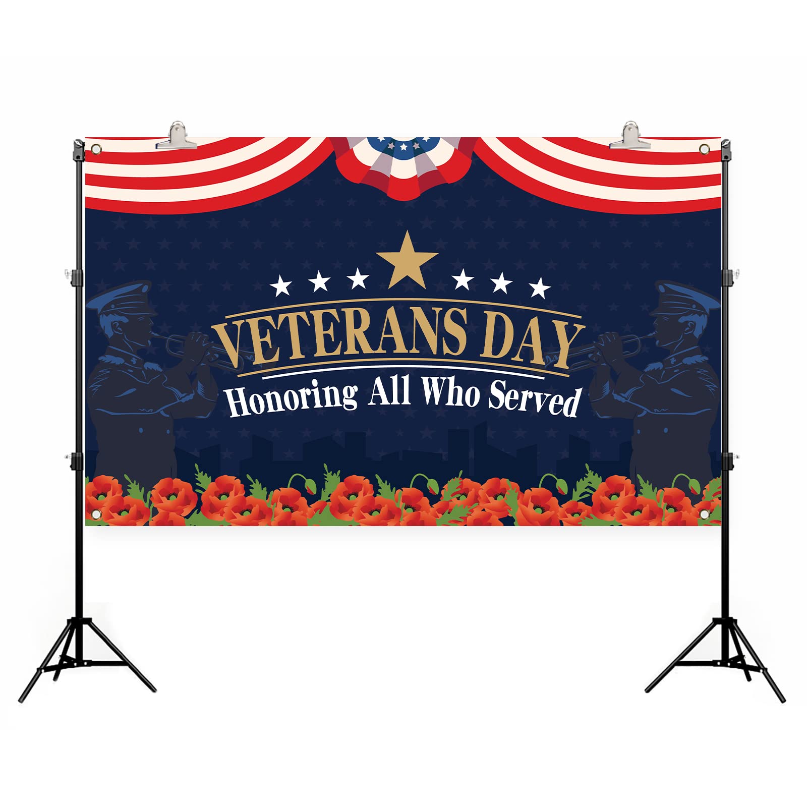 Veterans Day Backdrop Veterans Day Banner Veterans Day Patriotic Decoration and Supplies for Home