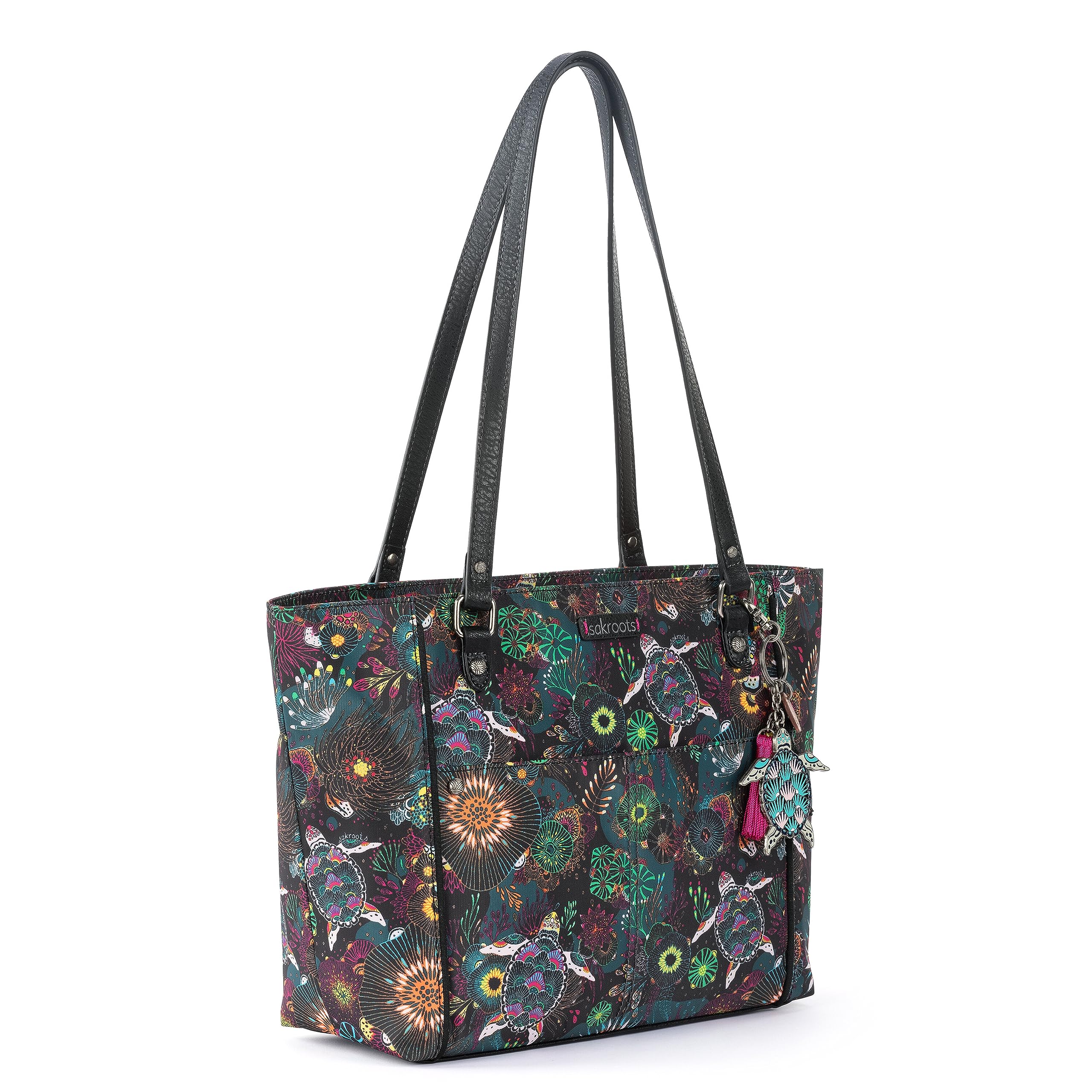 Sakroots Metro Tote Bag in Eco-Twill with Dual Shoulder Straps, Rainbow Seascape