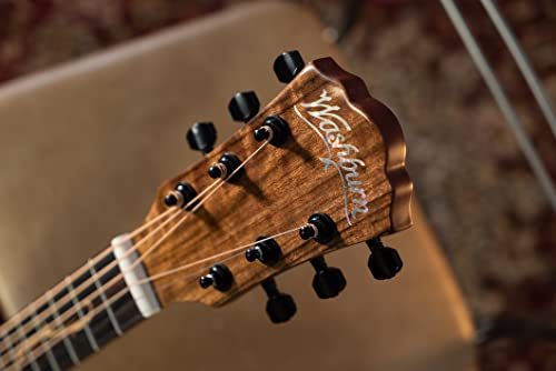 Washburn Bella Tono 6 String Acoustic-Electric Guitar, Right, Gloss Charcoal Burst (BTS9VCECH-D)